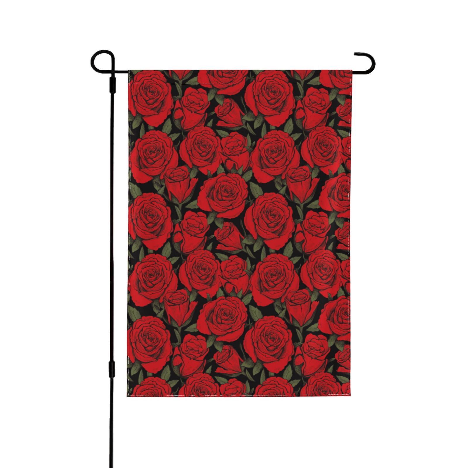 Wukai Rose Flowers Garden Flags Double Sided Welcome Garden Yard House ...