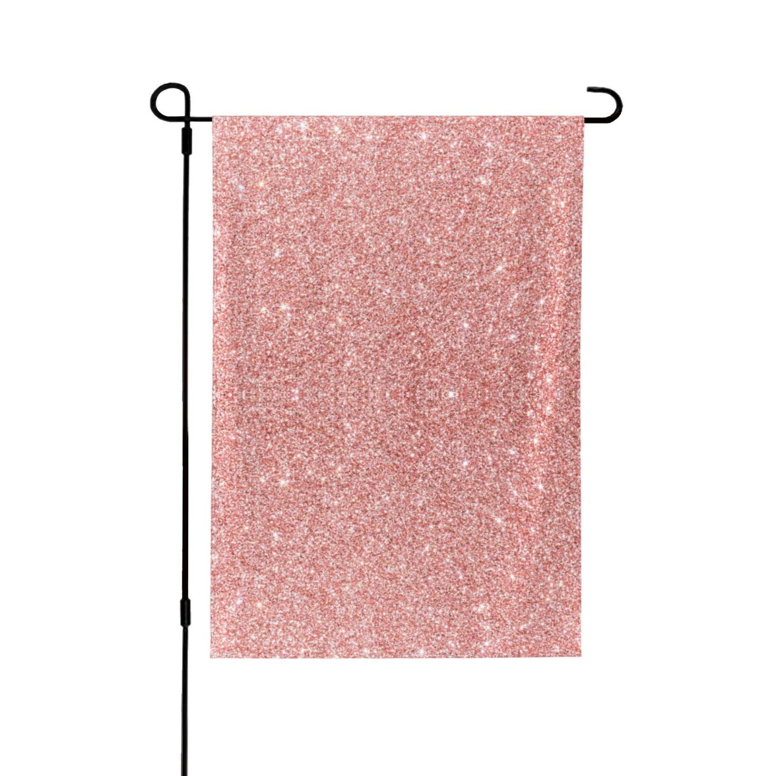 Wukai Rose Gold Pink Glitter Garden Flags Double Sided Welcome Garden ...