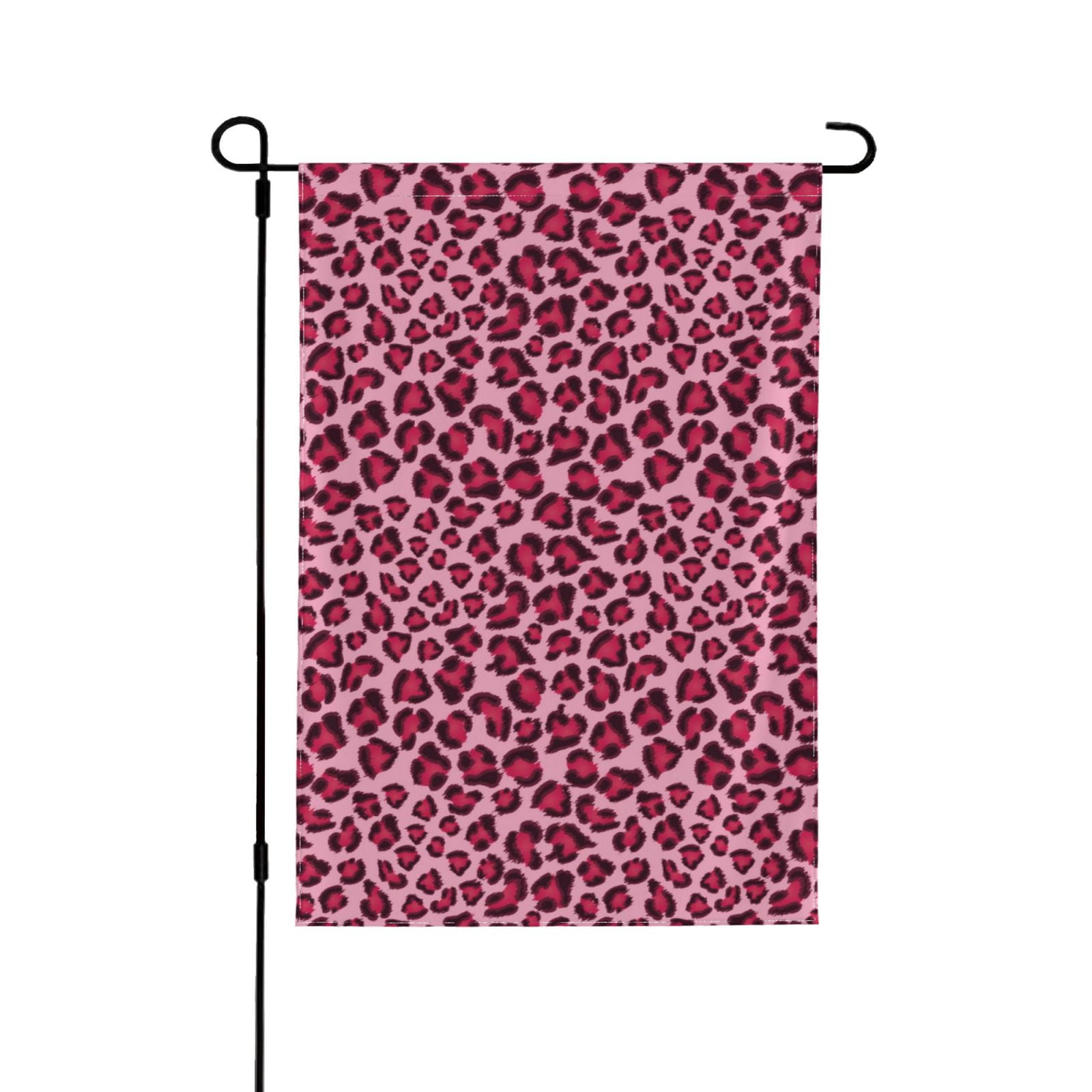 Wukai Rose Leopard Print Garden Flags Double Sided Welcome Garden Yard ...