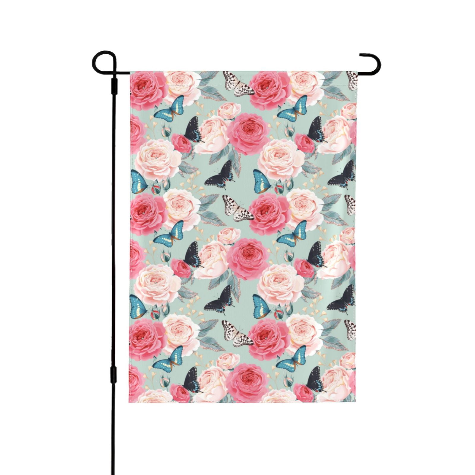 Wukai Roses and Butterflies Garden Flags Double Sided Welcome Garden ...