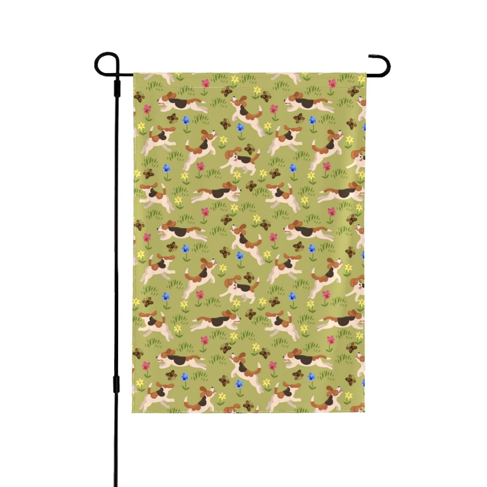 Wukai Running Beagle Garden Flags Double Sided Welcome Garden Yard ...