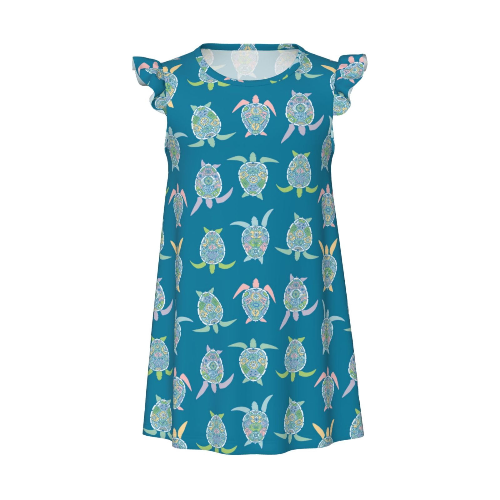 Wukai Sea Turtle Print Girls Nightgowns Pajamas Dress,Soft & Cute ...