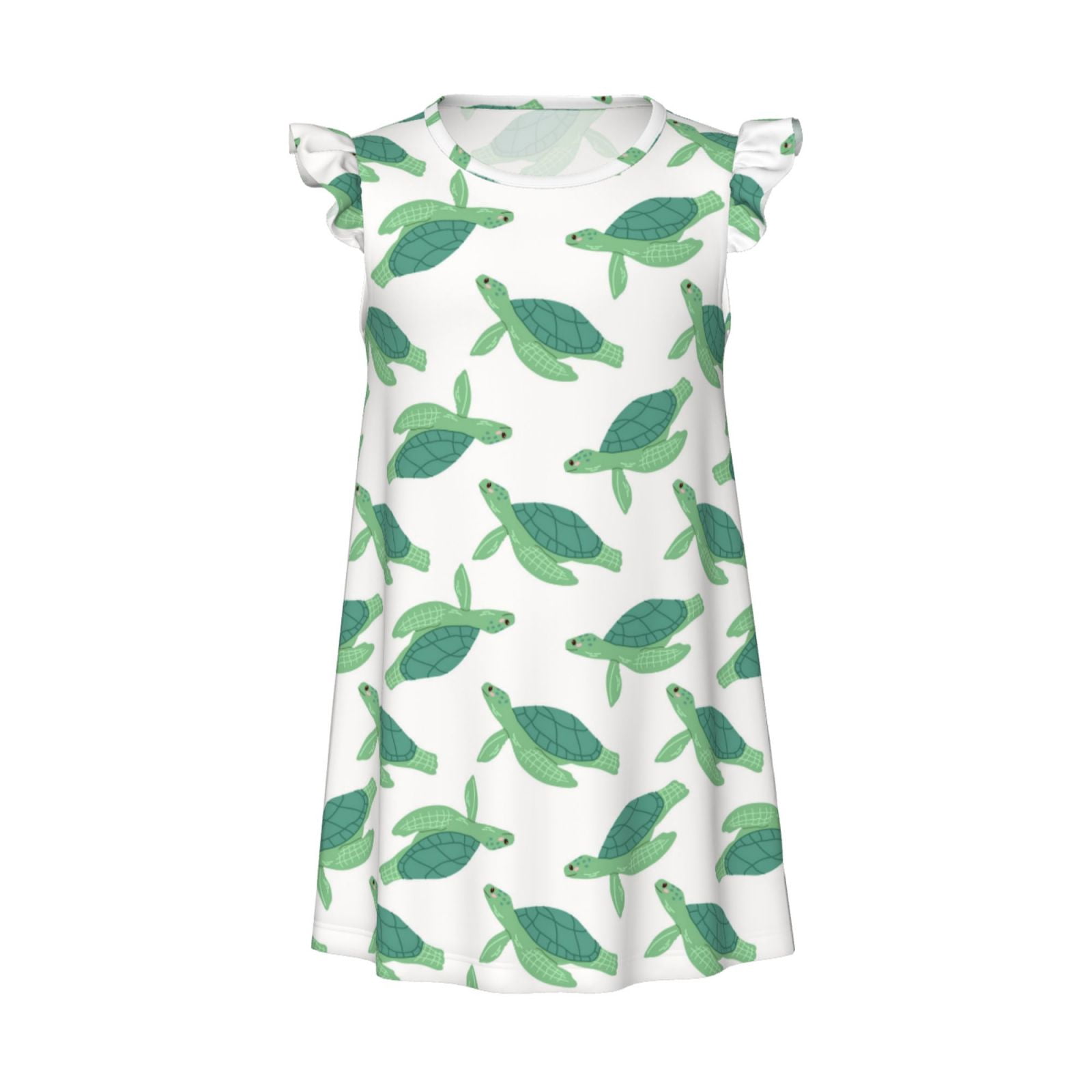 Wukai Sea Turtle Print Girls Nightgowns Pajamas Dress,Soft & Cute ...