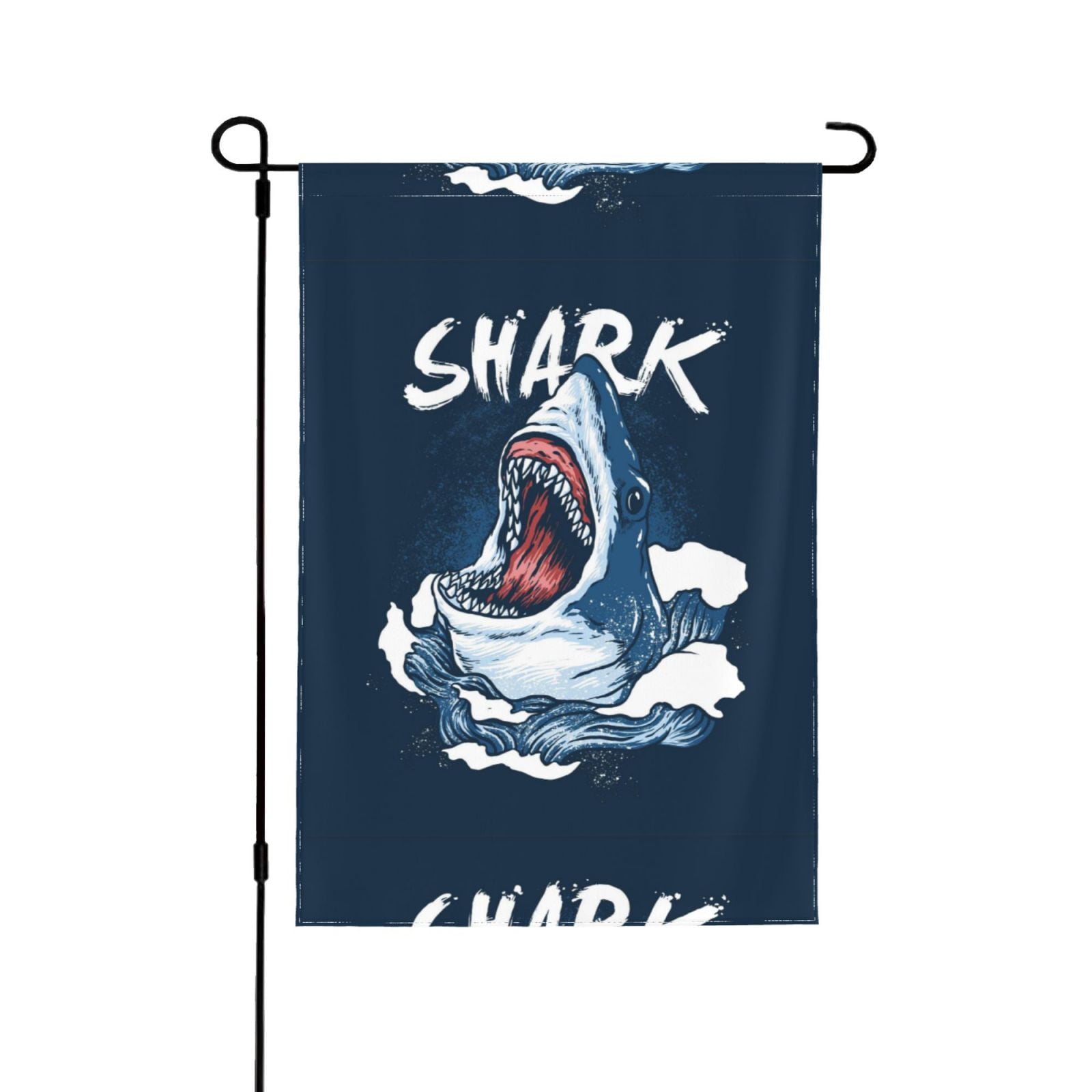 Wukai Shark Garden Flags Double Sided Welcome Garden Yard House Flags ...