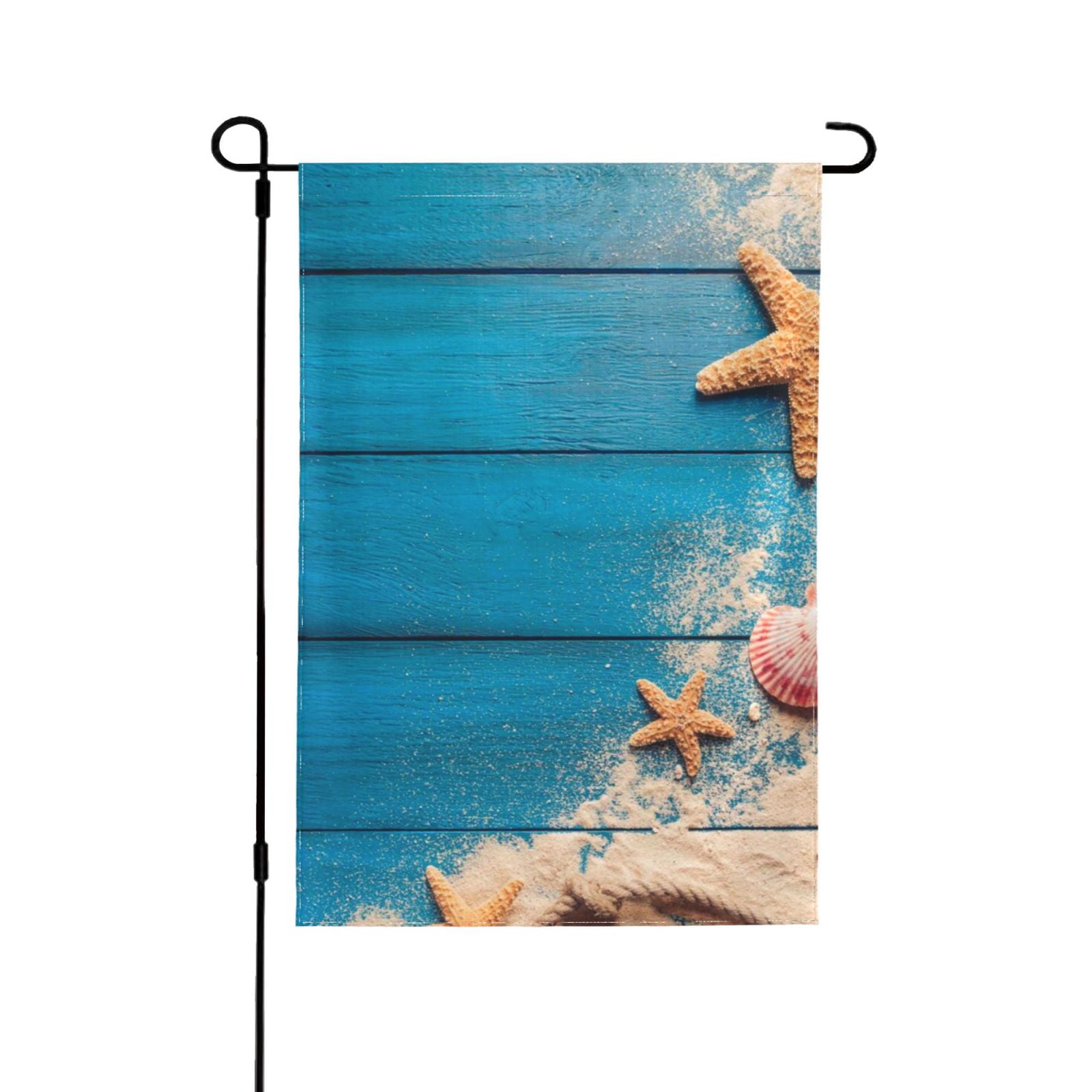 Wukai Shells and Starfish Garden Flags Double Sided Welcome Garden Yard ...