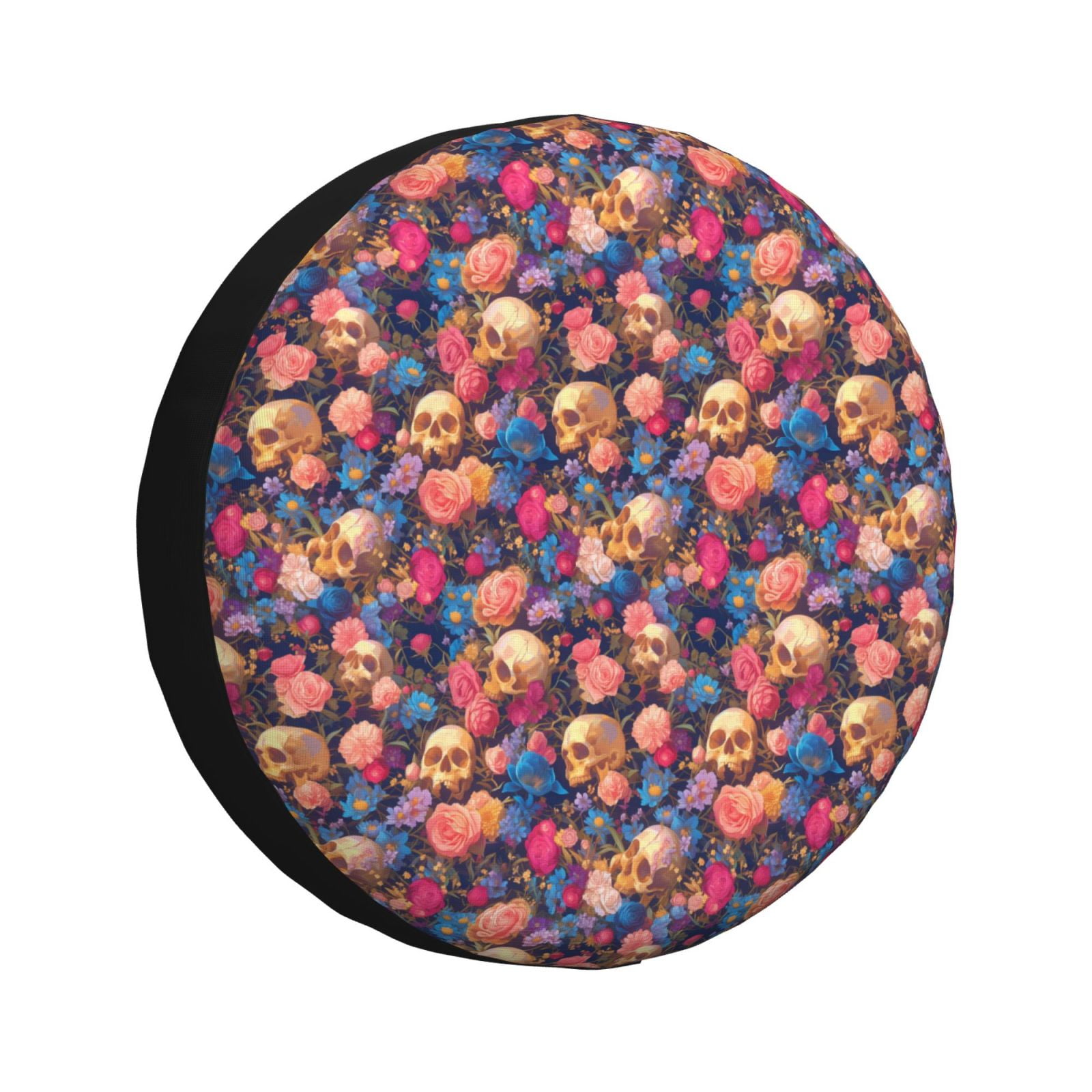 Wukai Skull colorful daisy Print Spare Tire Cover for RV Trailer ...