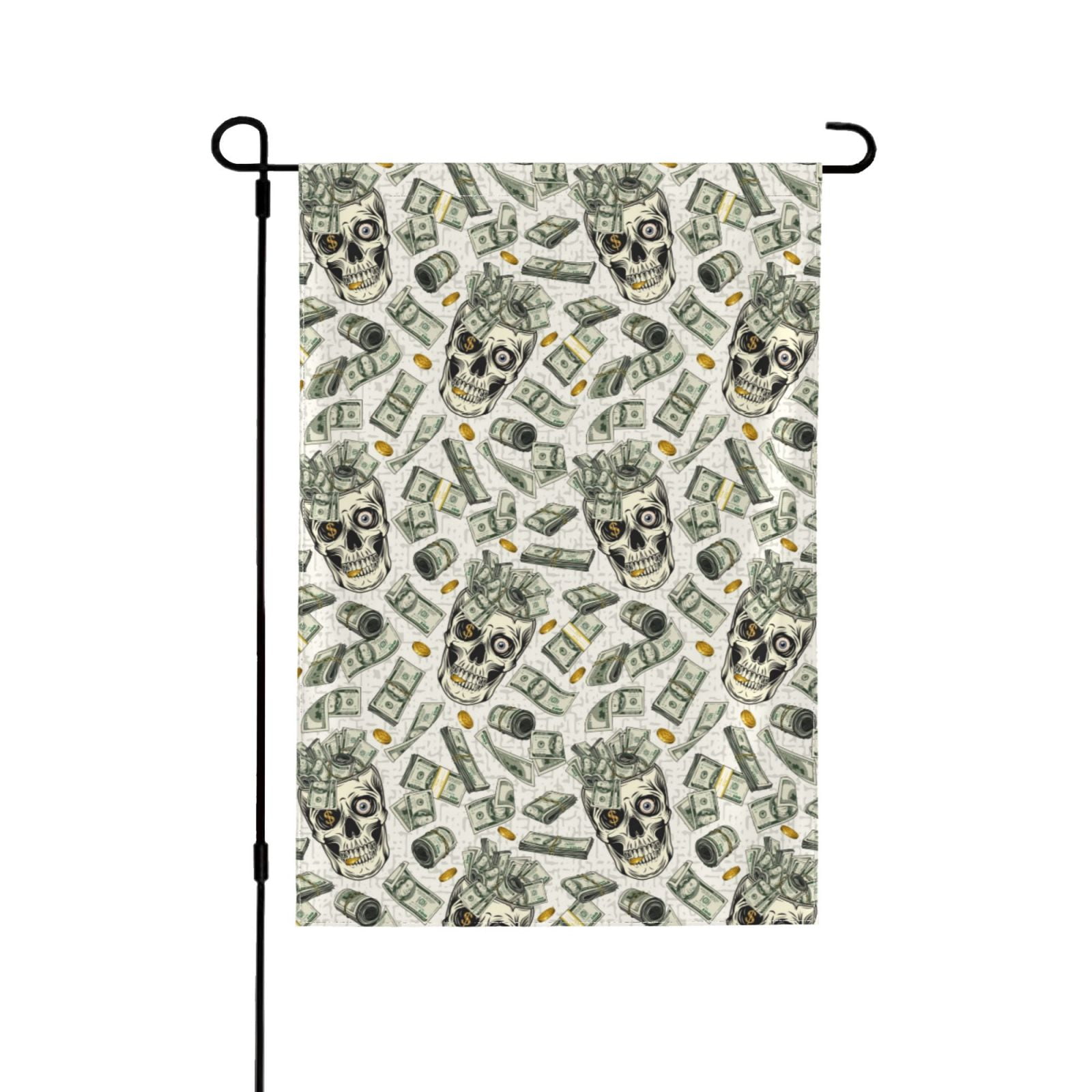 Wukai Skull with Cash Garden Flags Double Sided Welcome Garden Yard ...