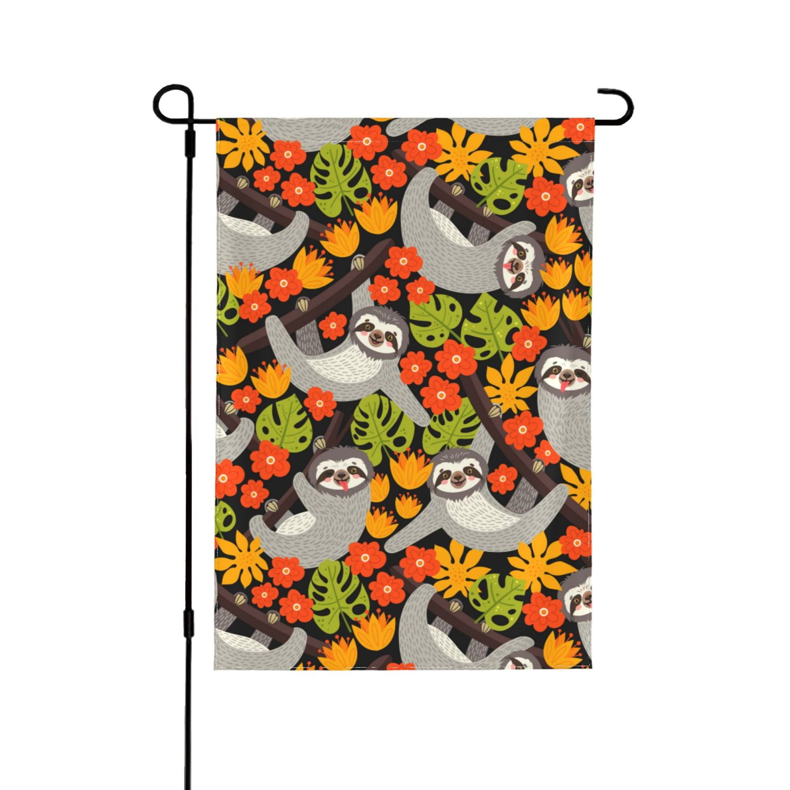 Wukai Sloth on the Branch Garden Flags Double Sided Welcome Garden Yard House Flags Outside ...