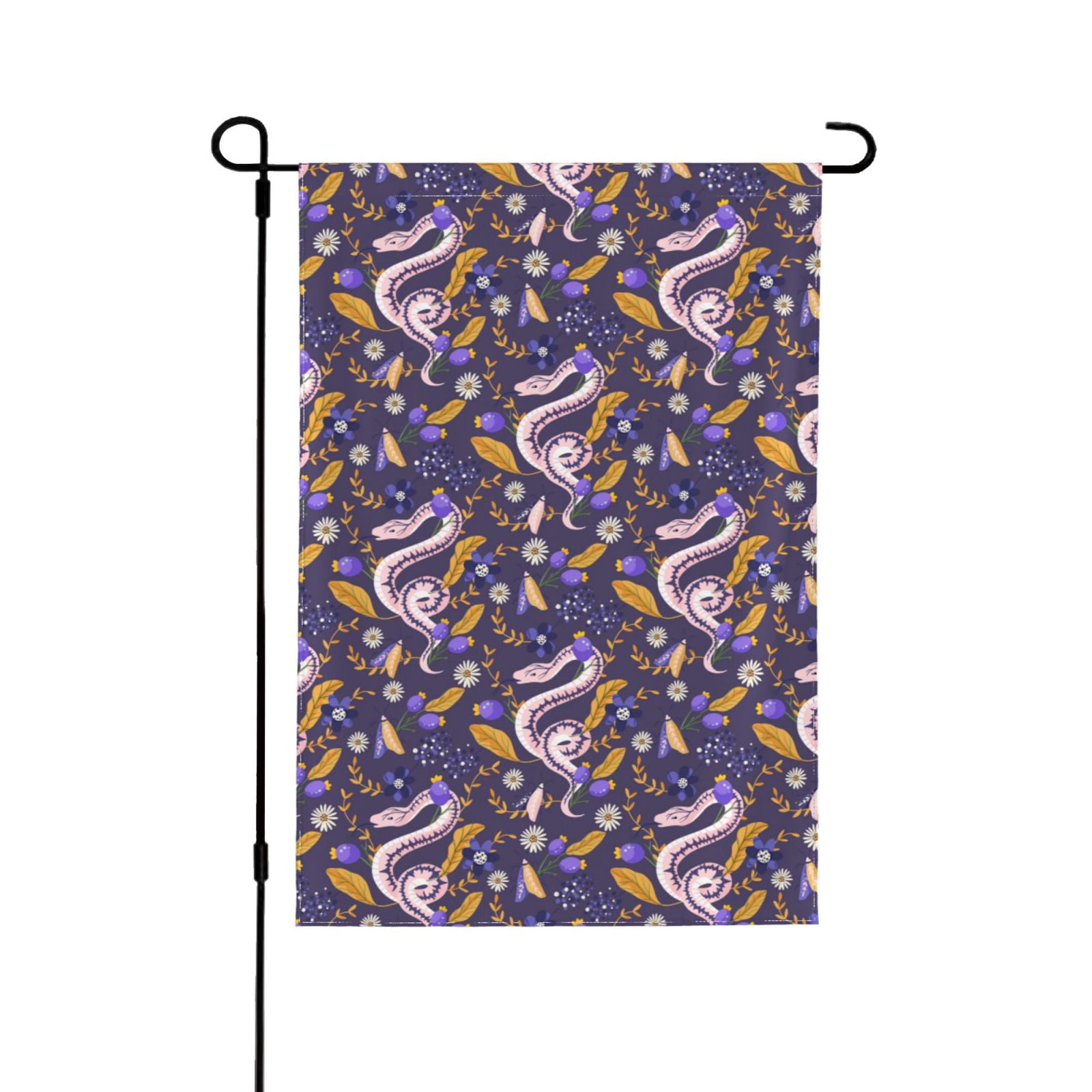 Wukai Snake And Floral Garden Flags Double Sided Welcome Garden Yard ...