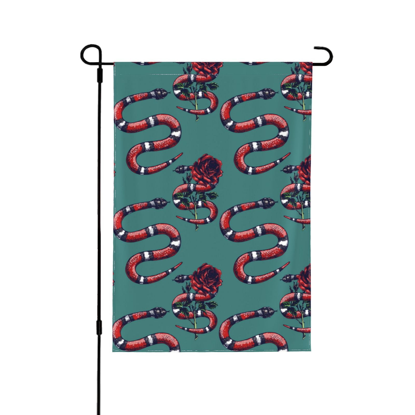Wukai Snake And Rose Garden Flags Double Sided Welcome Garden Yard ...