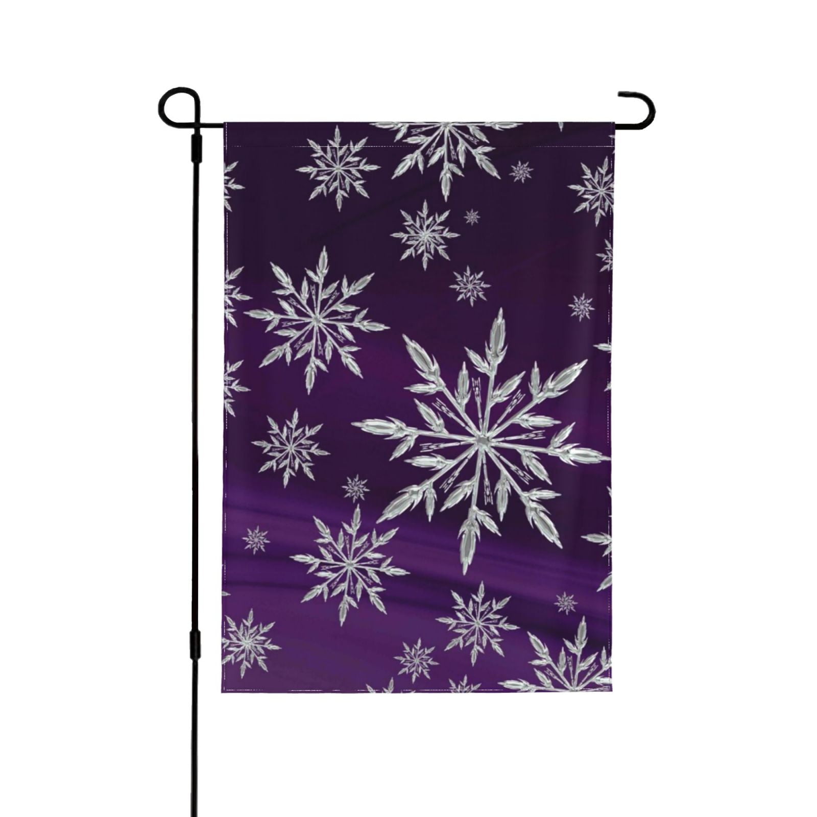Wukai Snowflake Gradient Purple Garden Flags Double Sided Welcome ...