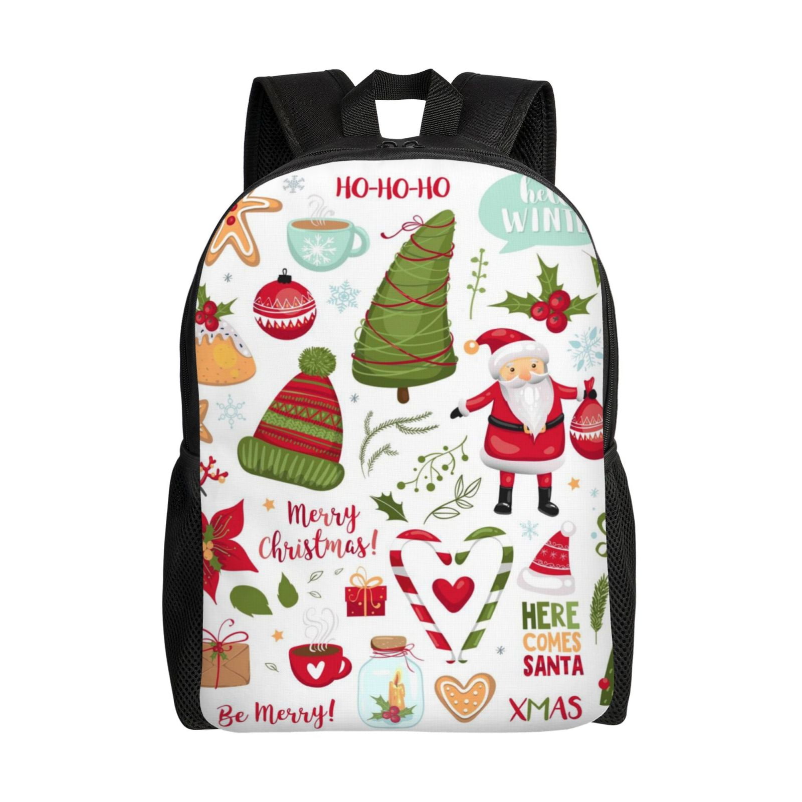 Wukai Snowflakes Santa Claus Travel Laptop Backpack - Waterproof, Anti ...