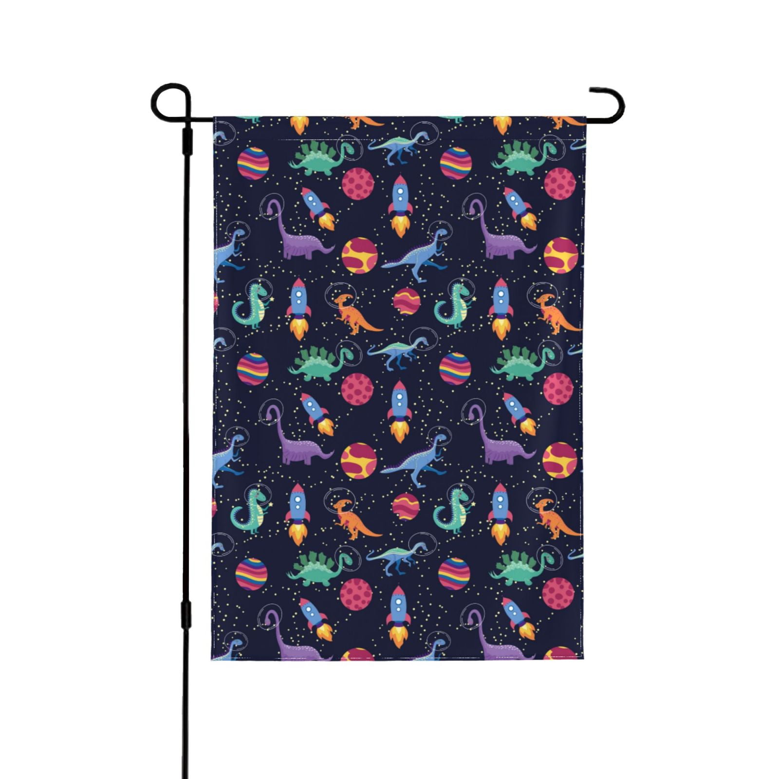 Wukai Space Dinosaur Garden Flags Double Sided Welcome Garden Yard ...