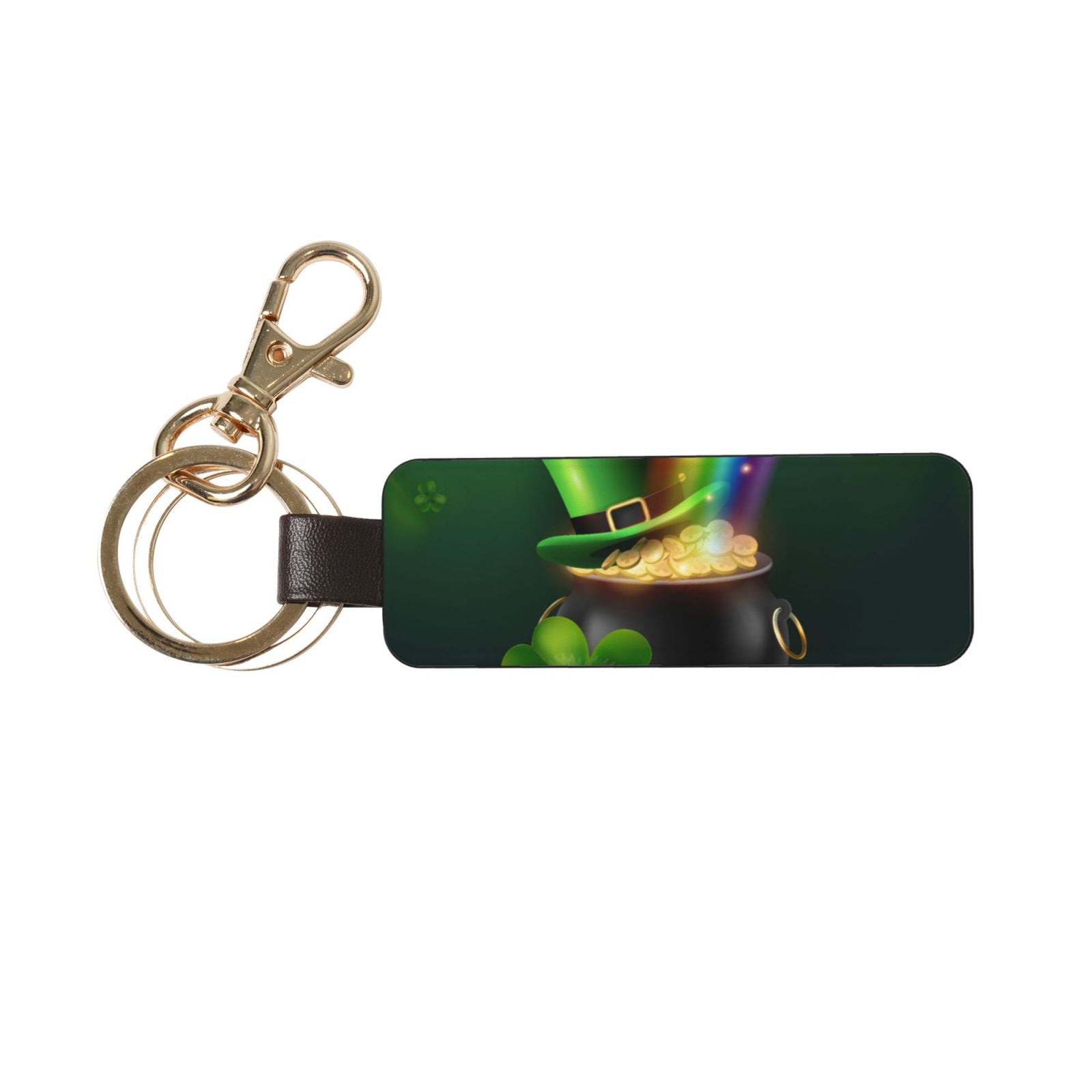 Wukai St. Patrick's Day4 Print Leather Car Keychain, Universal Key Fob ...