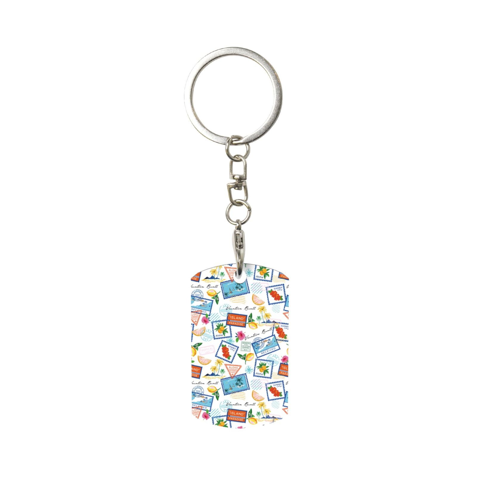 Wukai Stamp Print Rectangular Metal Keychain: Sleek and Durable Key ...