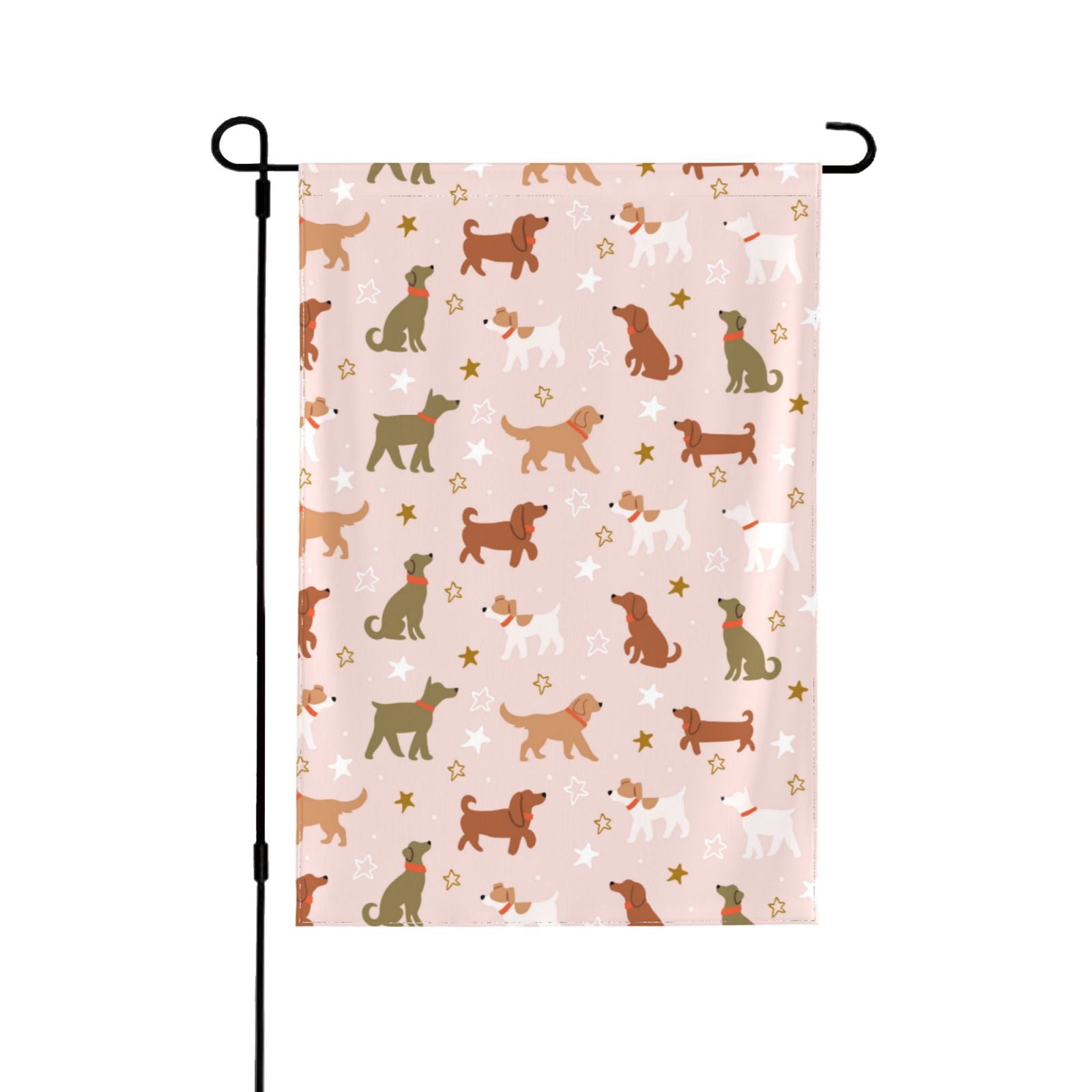 Wukai Star Cute Dog Garden Flags Double Sided Welcome Garden Yard House ...