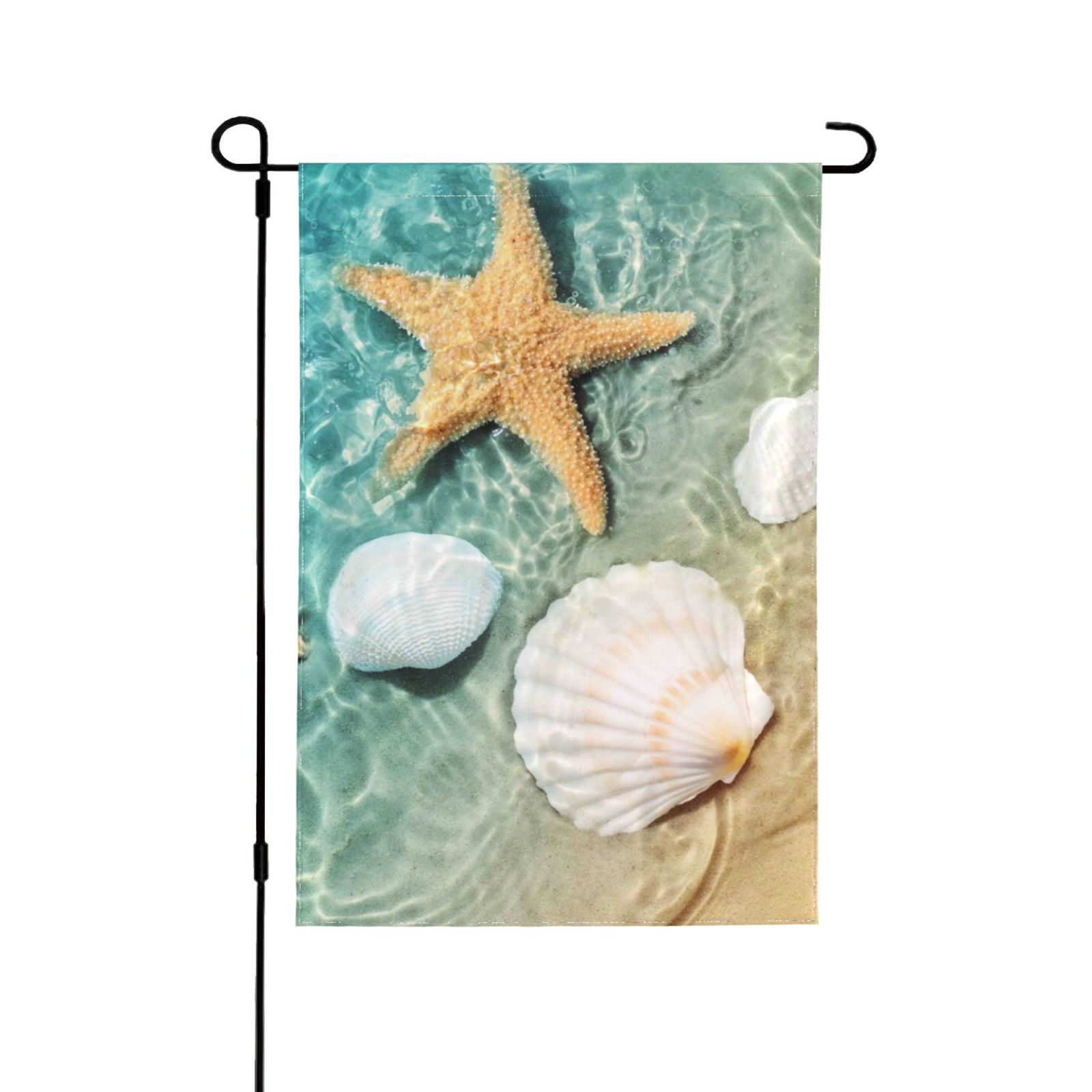 Wukai Starfish And Seashell Garden Flags Double Sided Welcome Garden ...