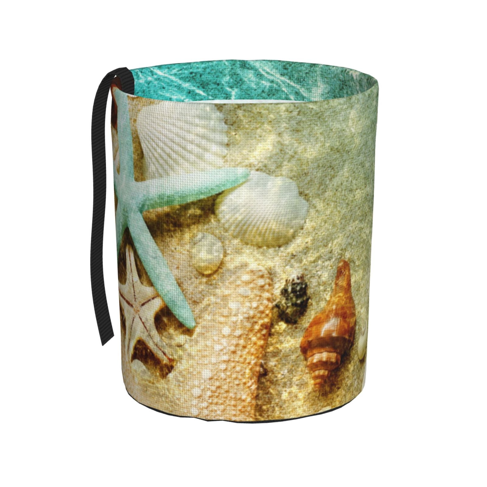 Wukai Starfish And Seashell Print Car Trash Can - Easy to Clean Hanging ...