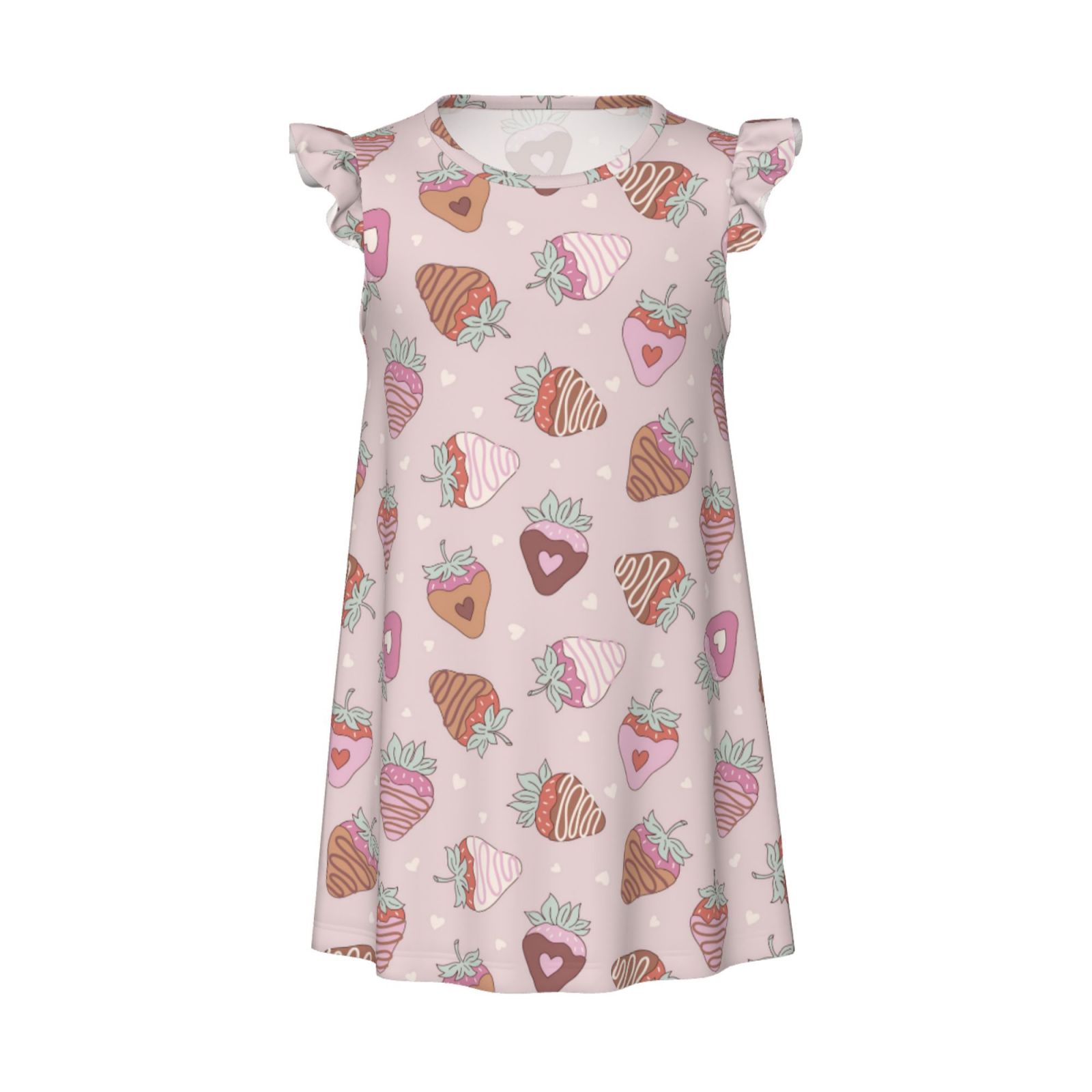 Wukai Strawberry Cake Print Girls Nightgowns Pajamas Dress,Soft & Cute ...