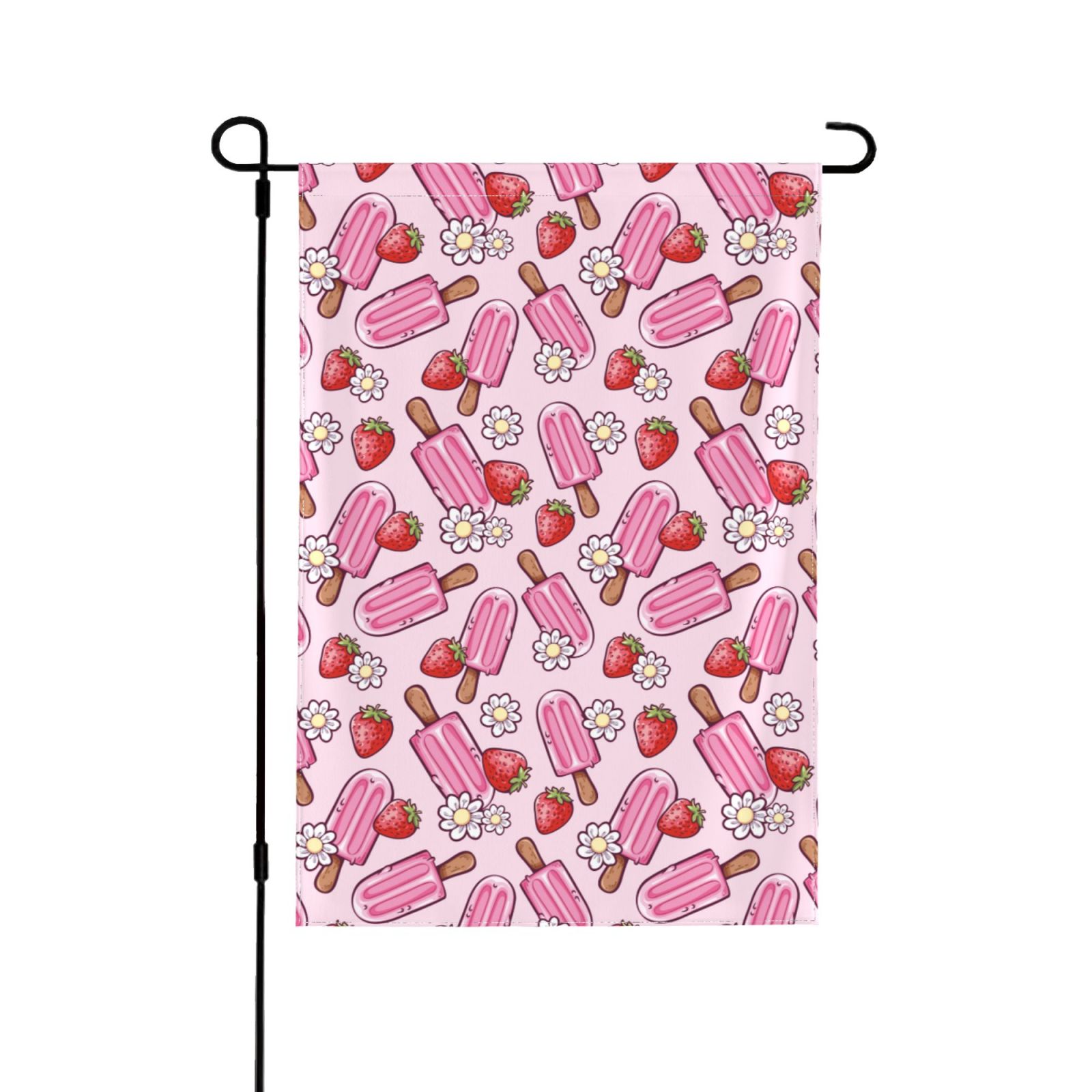 Wukai Strawberry Popsicle Garden Flags Double Sided Welcome Garden Yard ...
