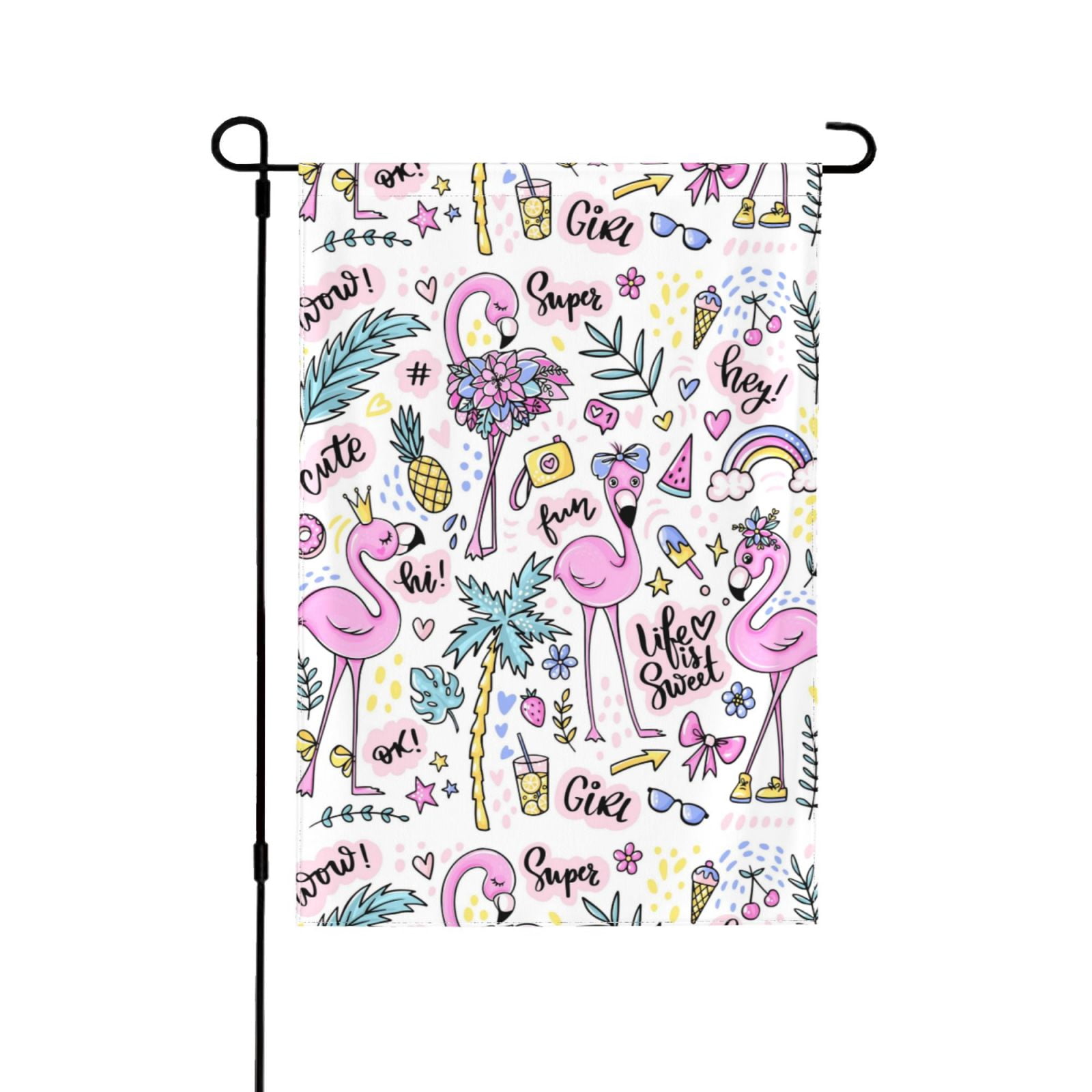 Wukai Summer with Flamingo Garden Flags Double Sided Welcome Garden ...
