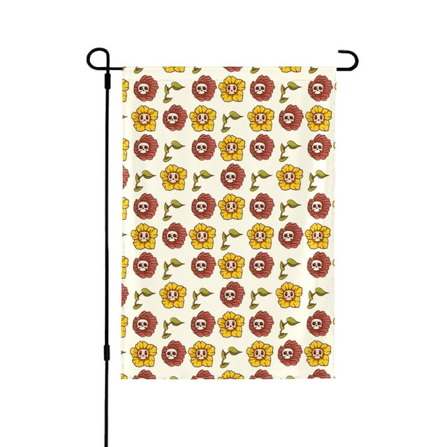 Wukai Sunflowers And Skull Garden Flags Double Sided Welcome Garden Yard House Flags Outside ...