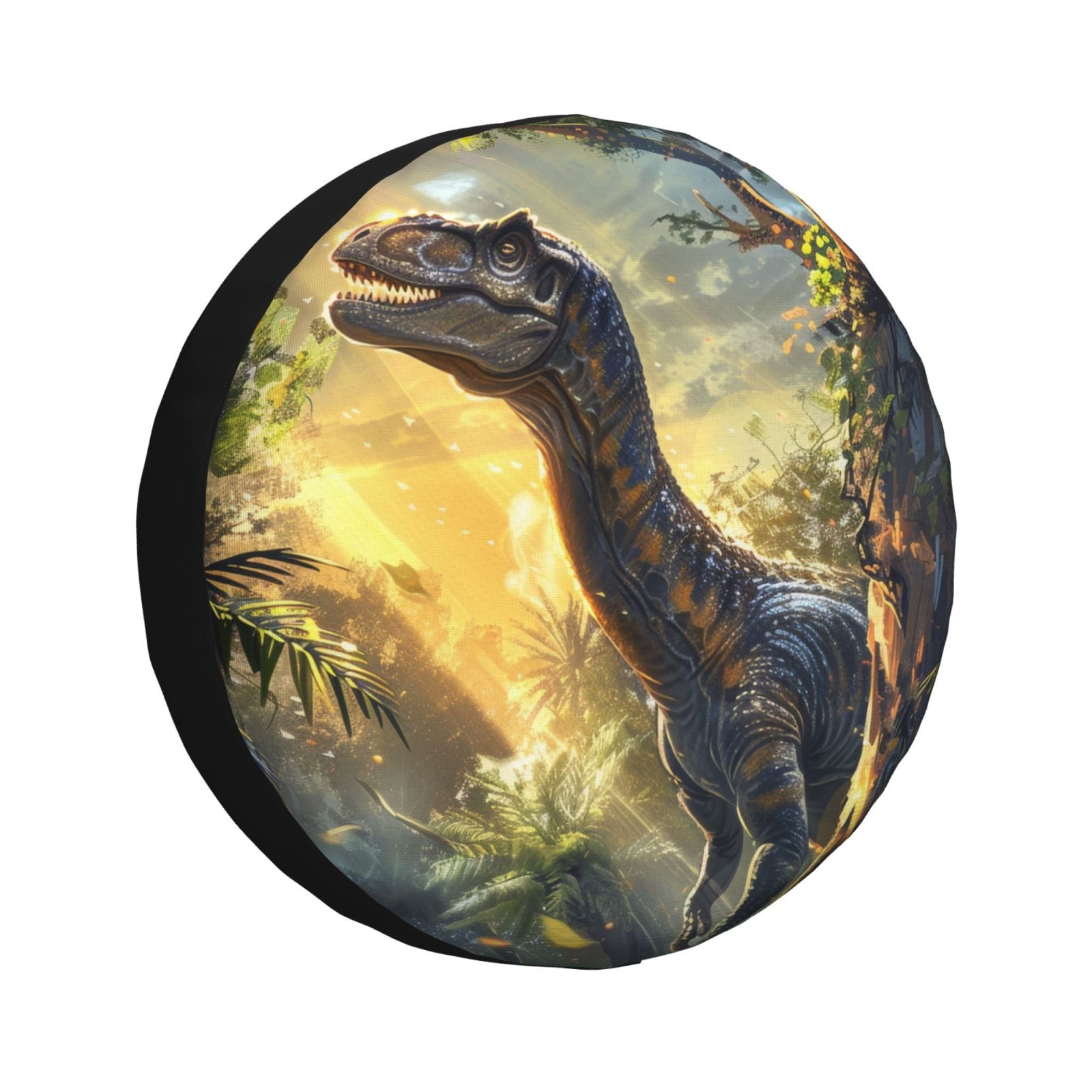 Wukai Sunshine Jungle Dinosaur Print Spare Tire Cover for RV Trailer ...
