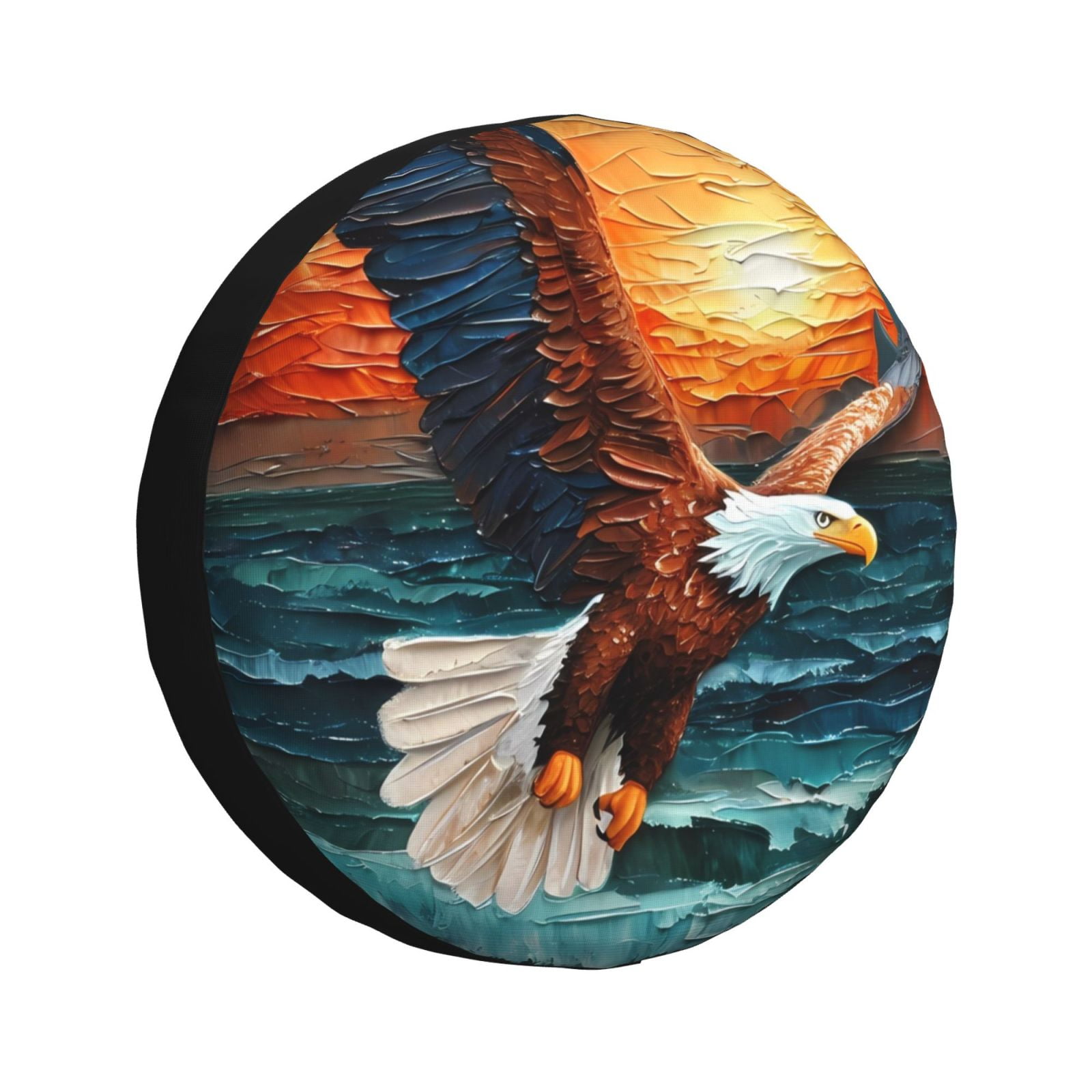 Wukai Textured Bald Eagle Print Spare Tire Cover for RV Trailer ...