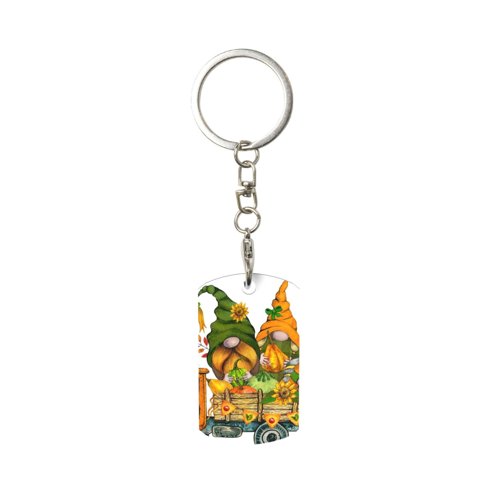 Wukai Thanksgiving Truck Print Rectangular Metal Keychain: Sleek and ...