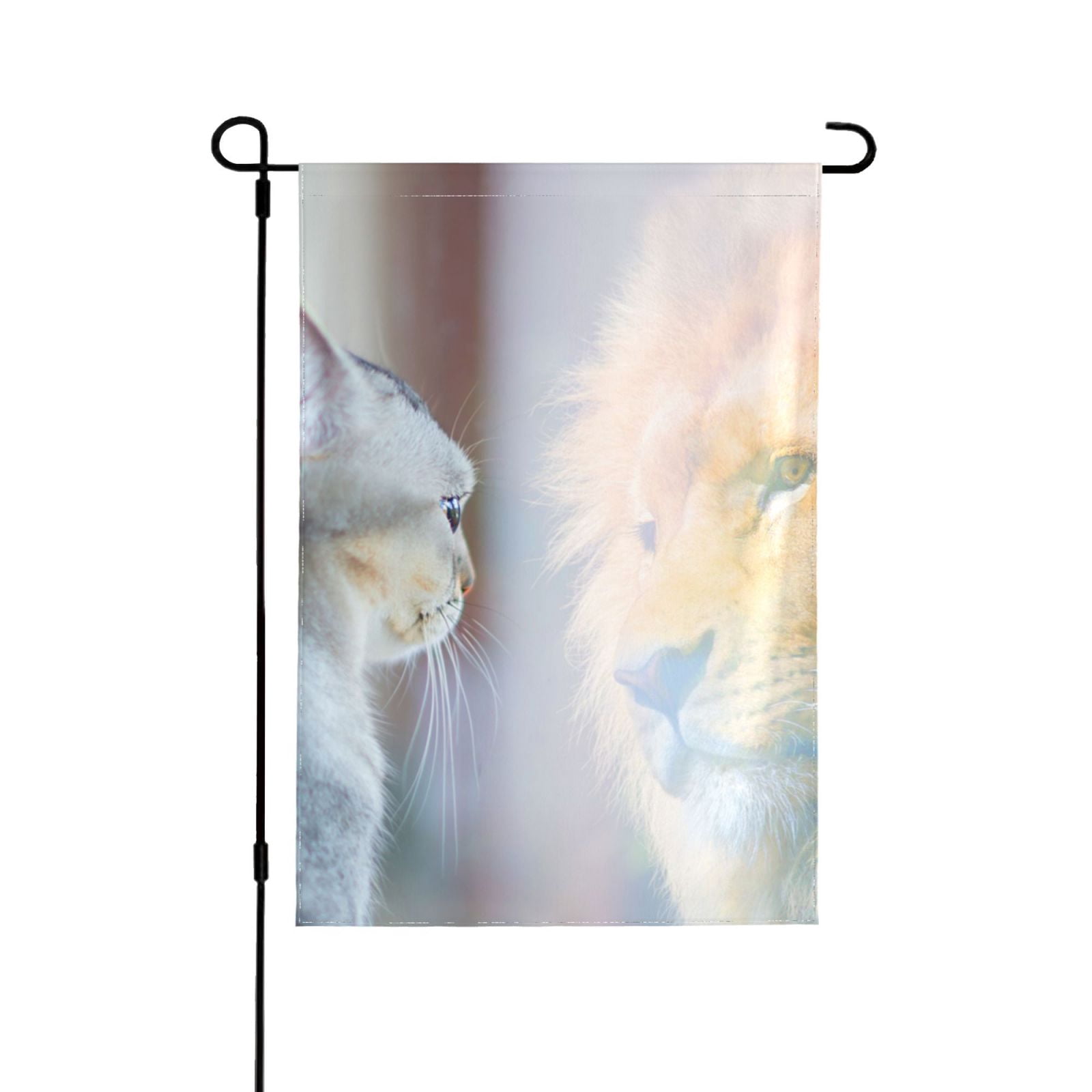 Wukai The Cat Looks in the Mirror Garden Flags Double Sided Welcome ...