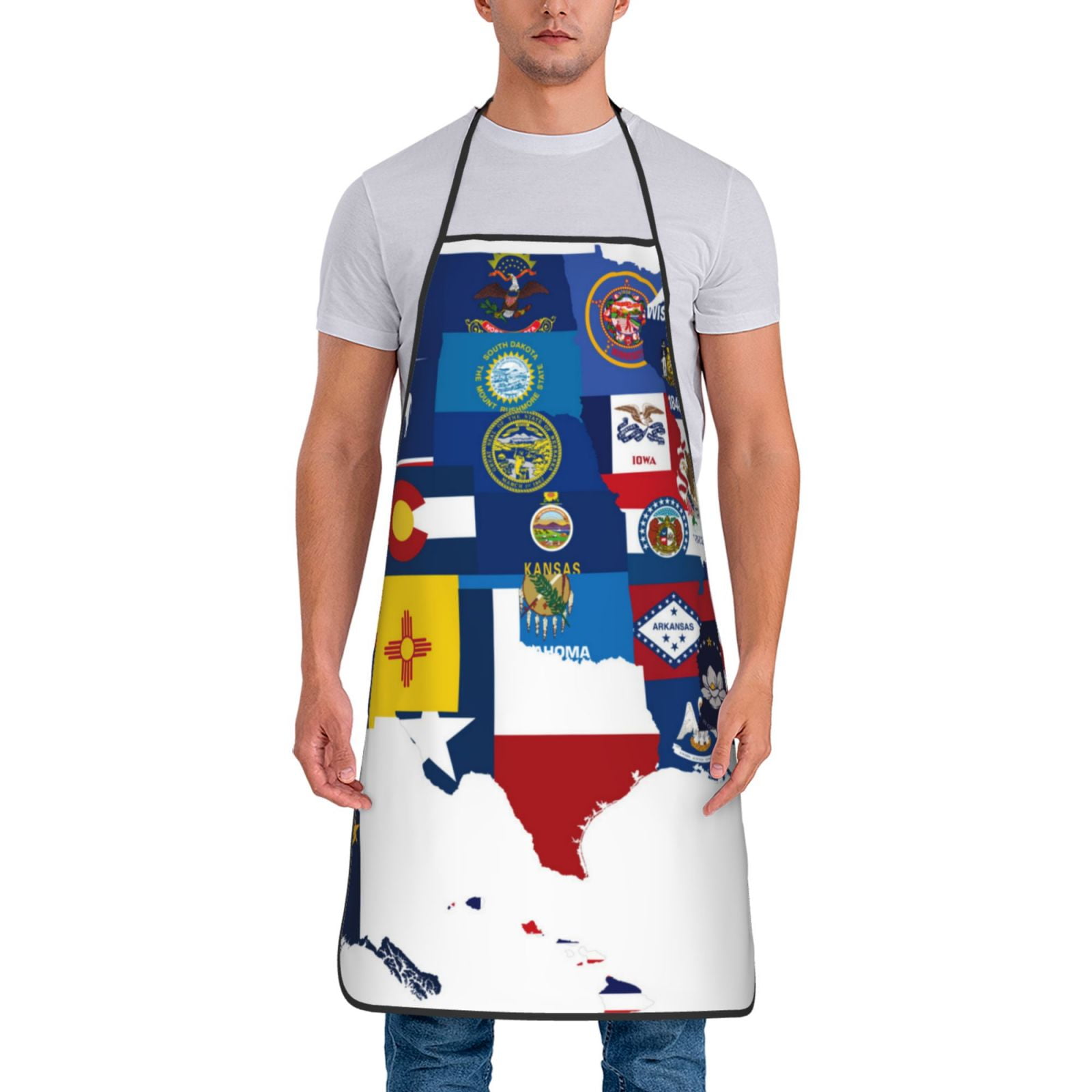 Wukai The Map Of United States Print Aprons Adjustable Bib Aprons ...