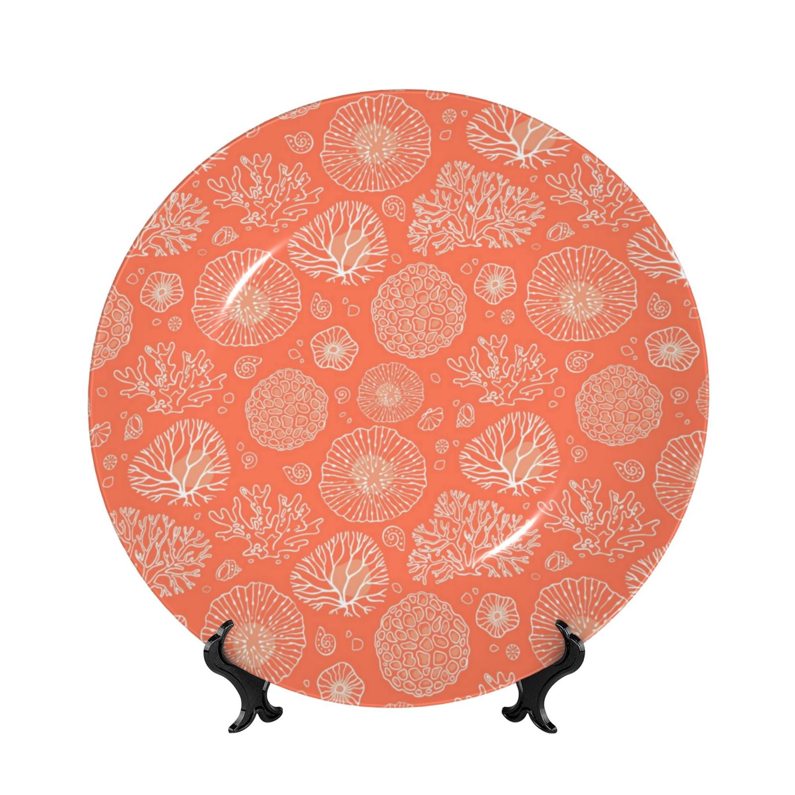 Wukai Beautiful Corals Print Decorative Plate for Display,Bone China ...