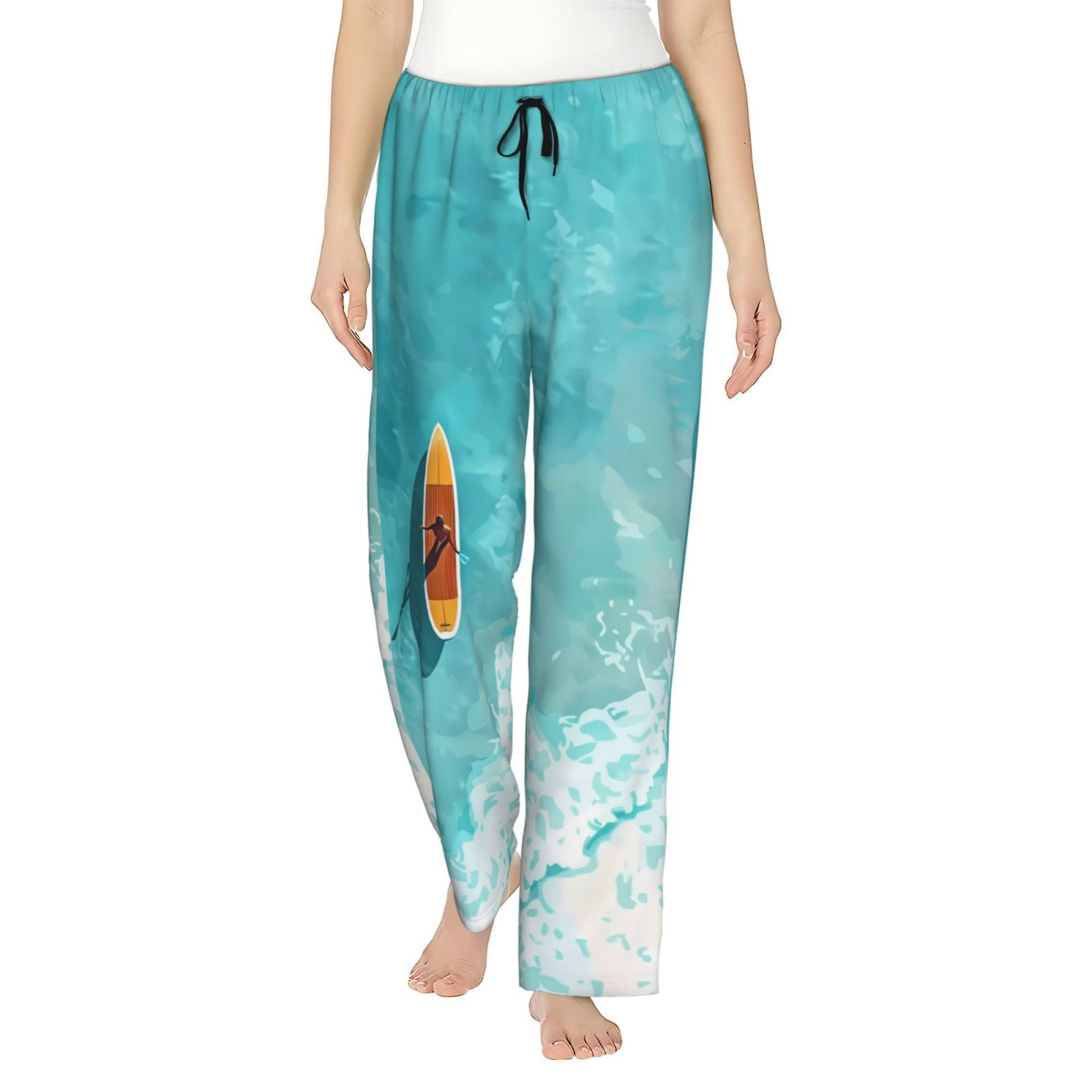Wukai Tranquil Ocean Canoe Journey Women Pajama Pants Comfy Stretch ...