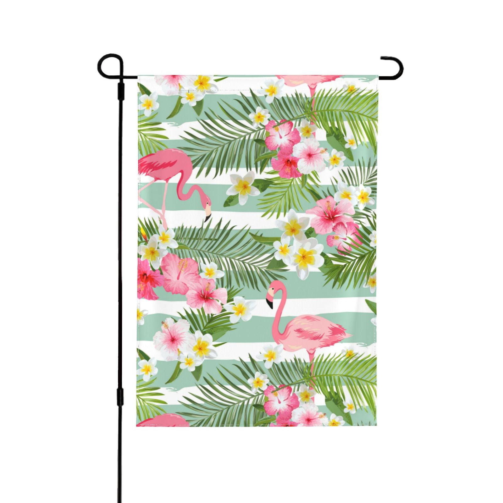 Wukai Tropical Flamingo Garden Flags Double Sided Welcome Garden Yard ...