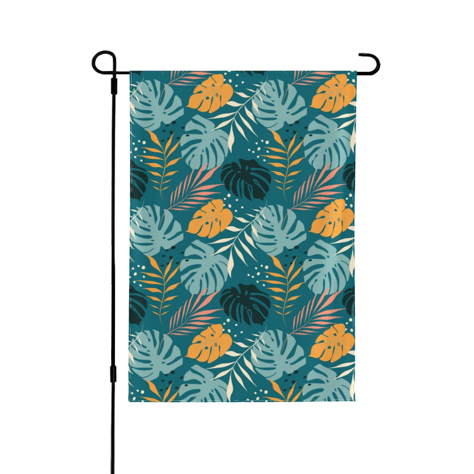 Wukai Tropical Leaves Garden Flags Double Sided Welcome Garden Yard House Flags Outside Outdoor ...