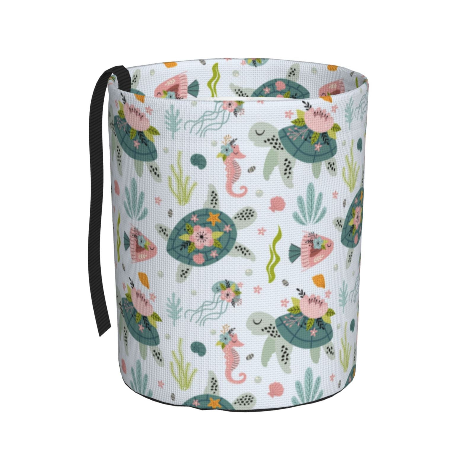 Wukai Turtle and Sea Life Print Car Trash Can - Easy to Clean Hanging ...