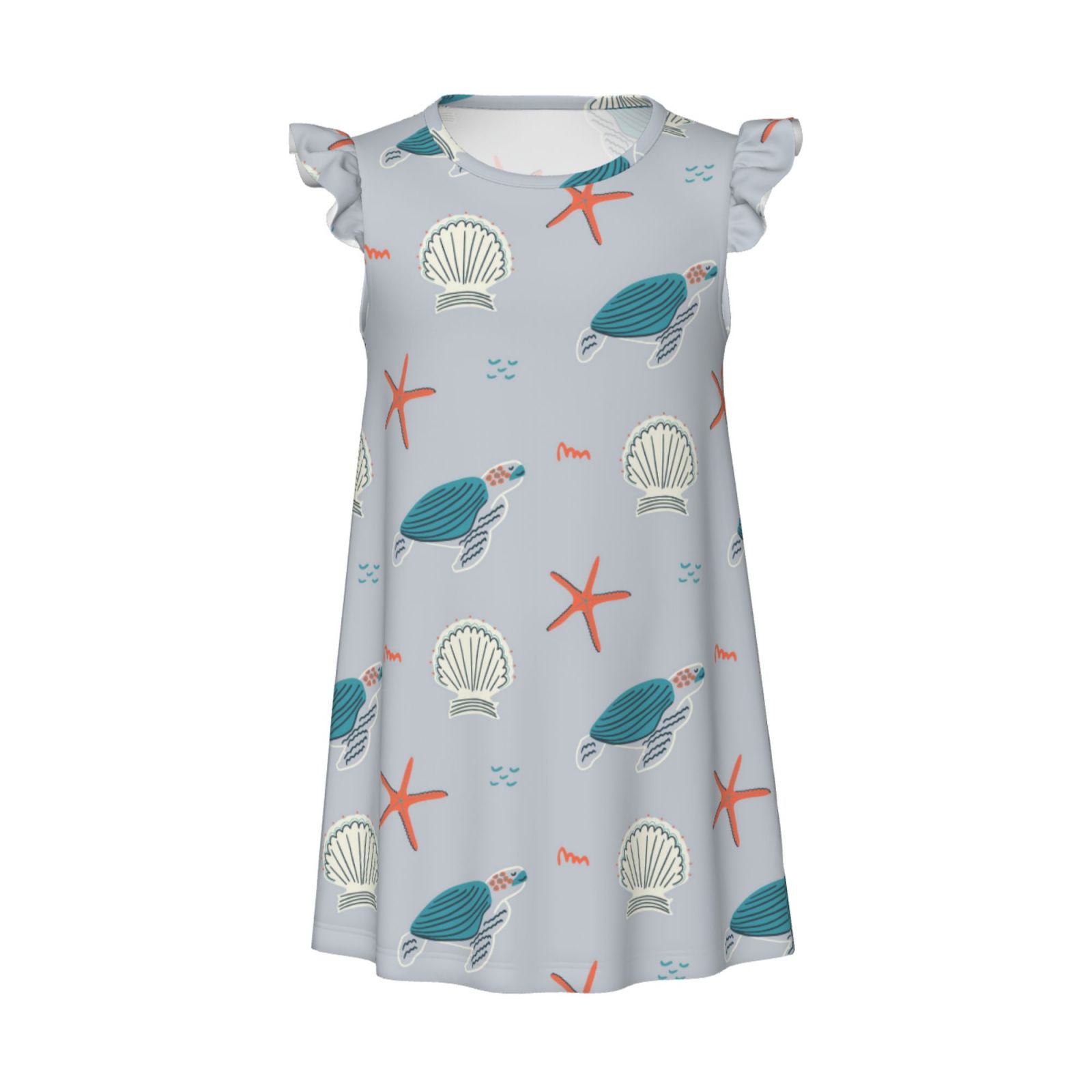 Wukai Turtles And Shells Print Girls Nightgowns Pajamas Dress,Soft ...