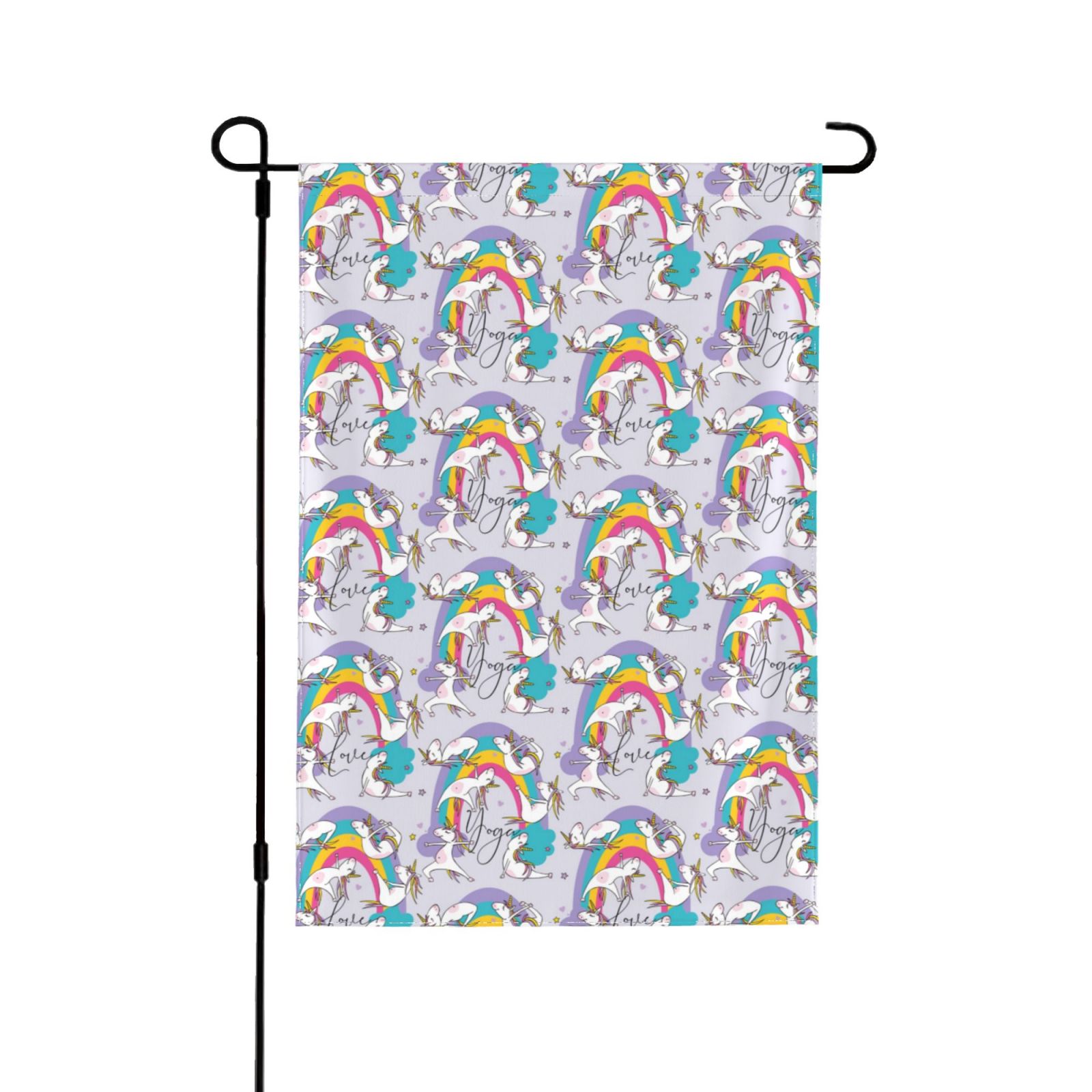Wukai Unicorn DoingYoga Garden Flags Double Sided Welcome Garden Yard ...