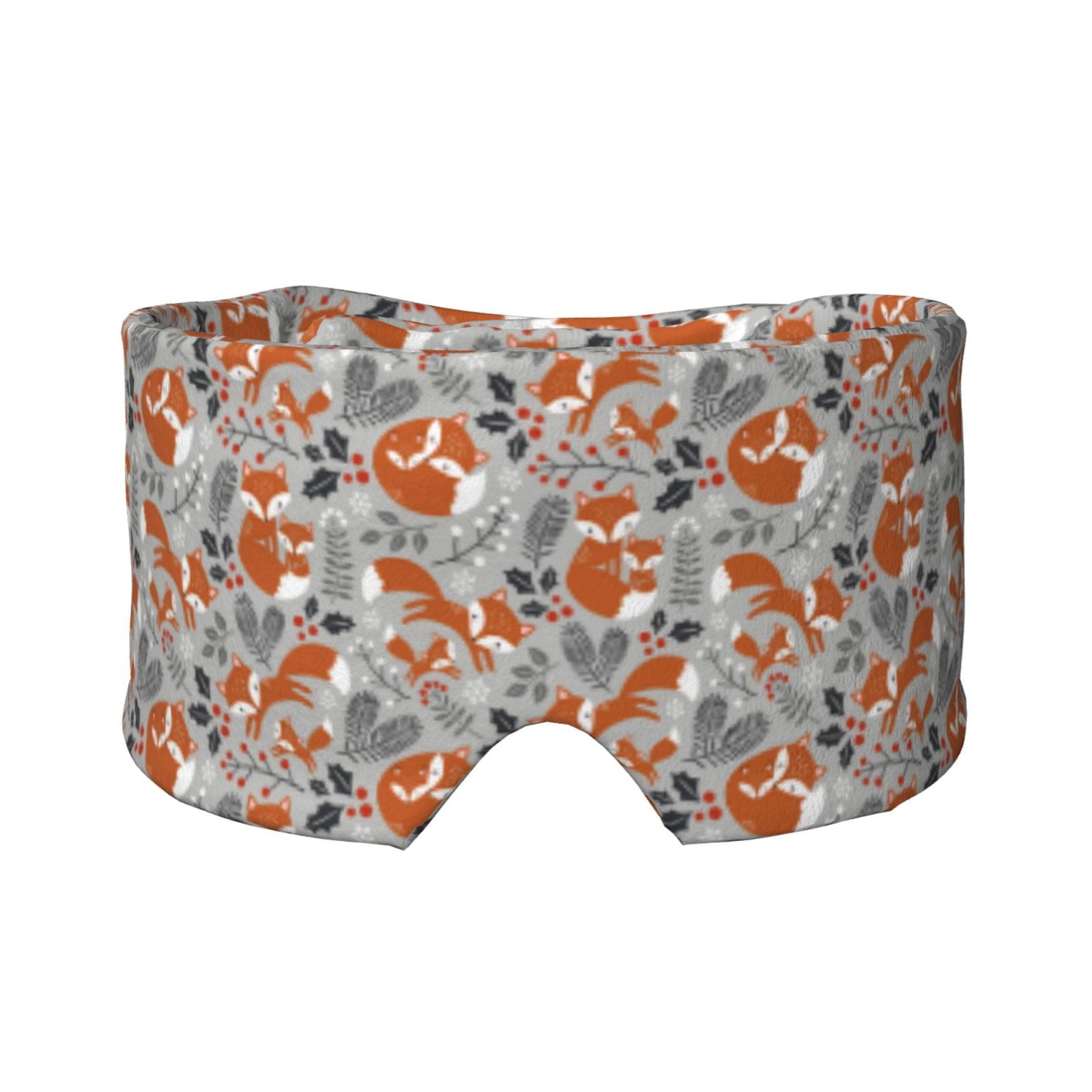 Wukai Vintage Blue Fox Family A Print Sleep Mask - Eye Mask for ...