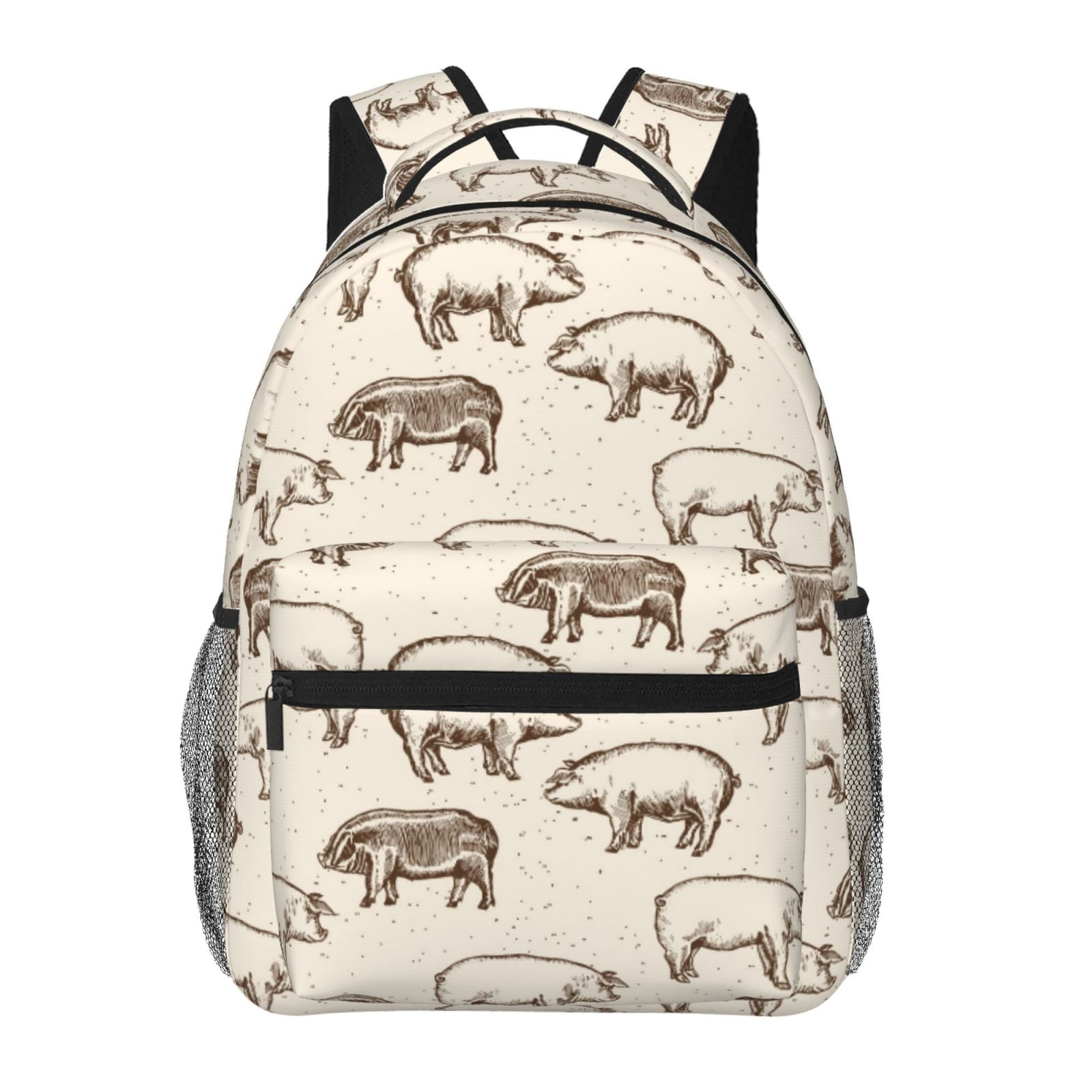 Wukai Vintage Farm Pigs Laptop Backpack Casual Travel Backpack Large ...