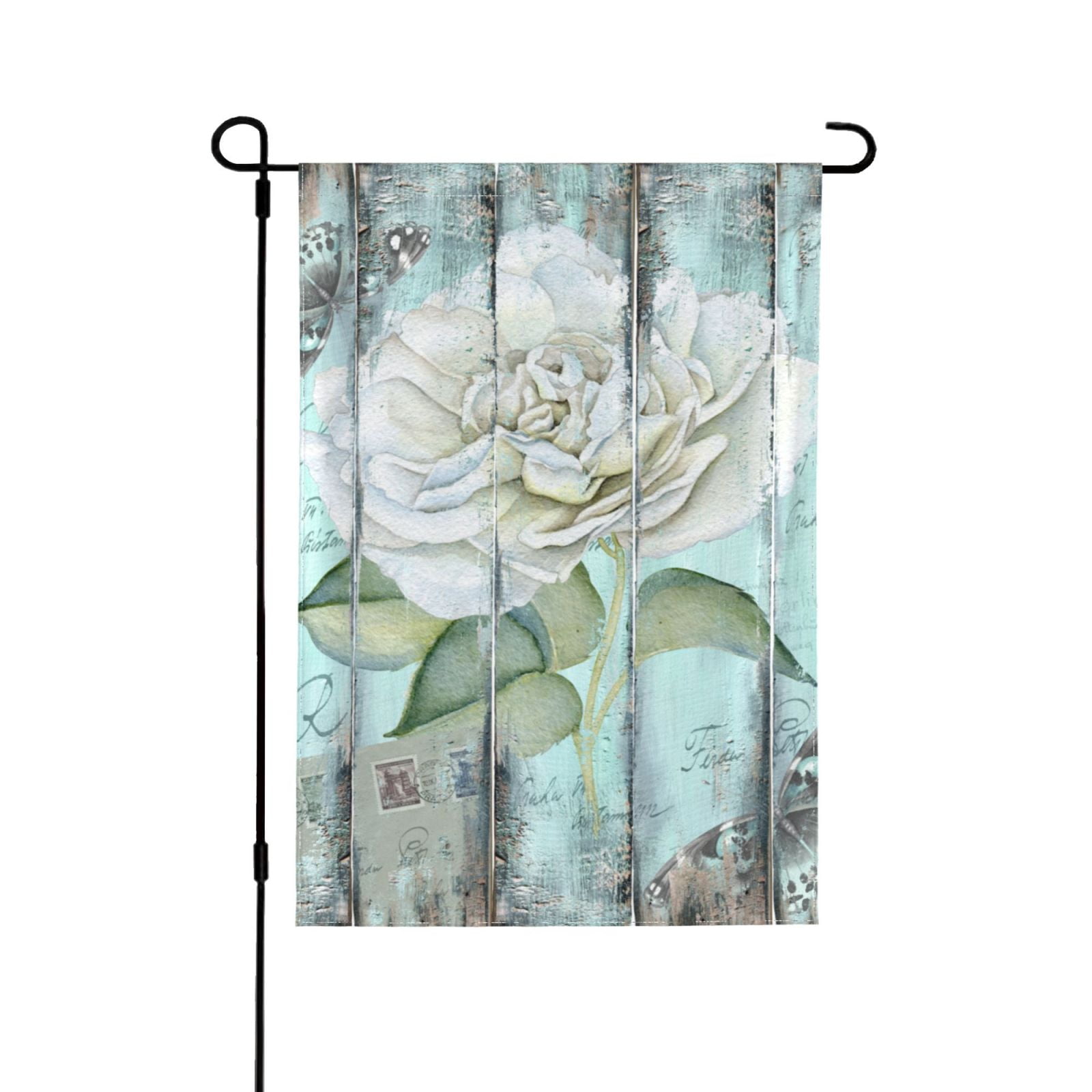 Wukai Vintage Rose1 Garden Flags Double Sided Welcome Garden Yard House ...