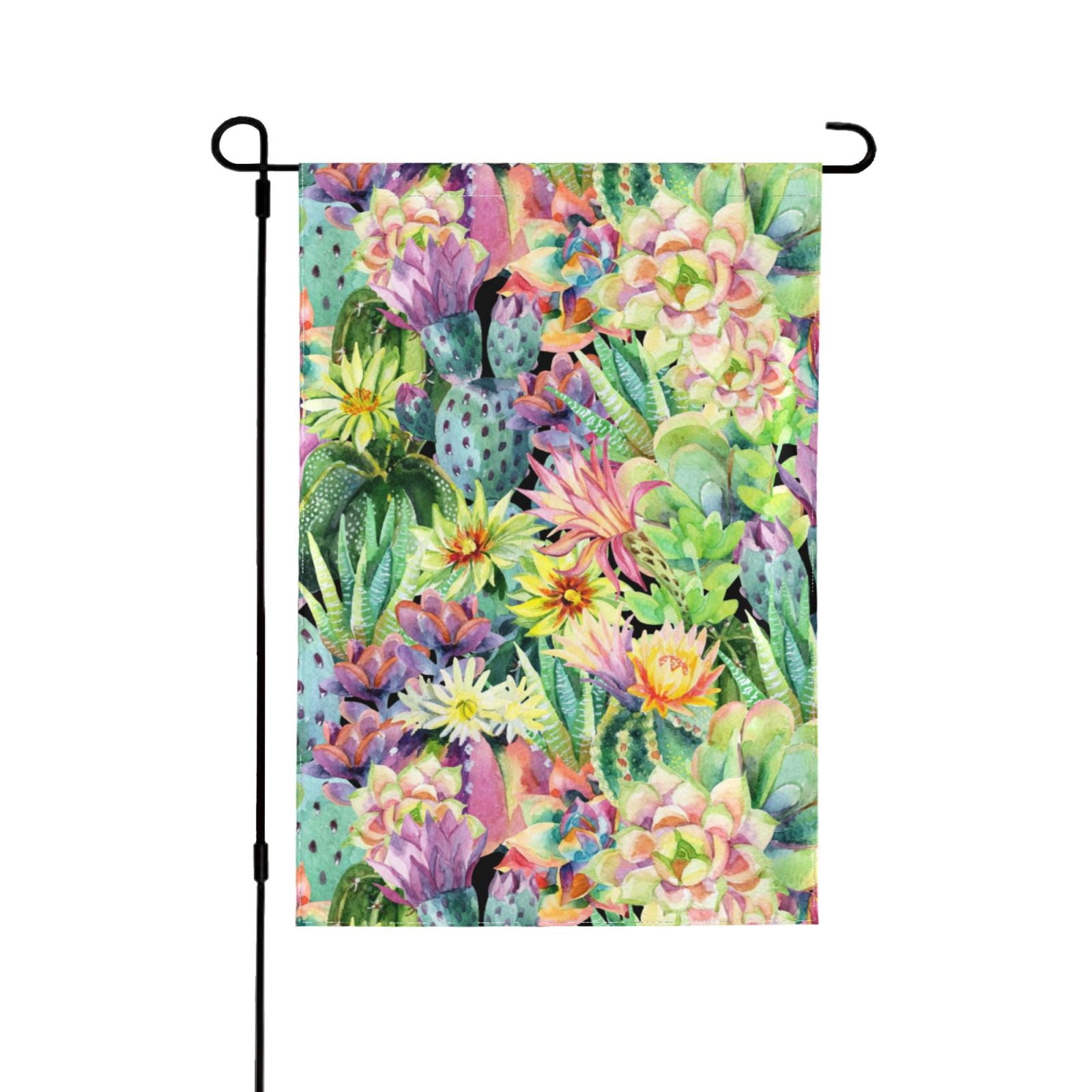 Wukai Watercolor Blooming Cactus Garden Flags Double Sided Welcome ...
