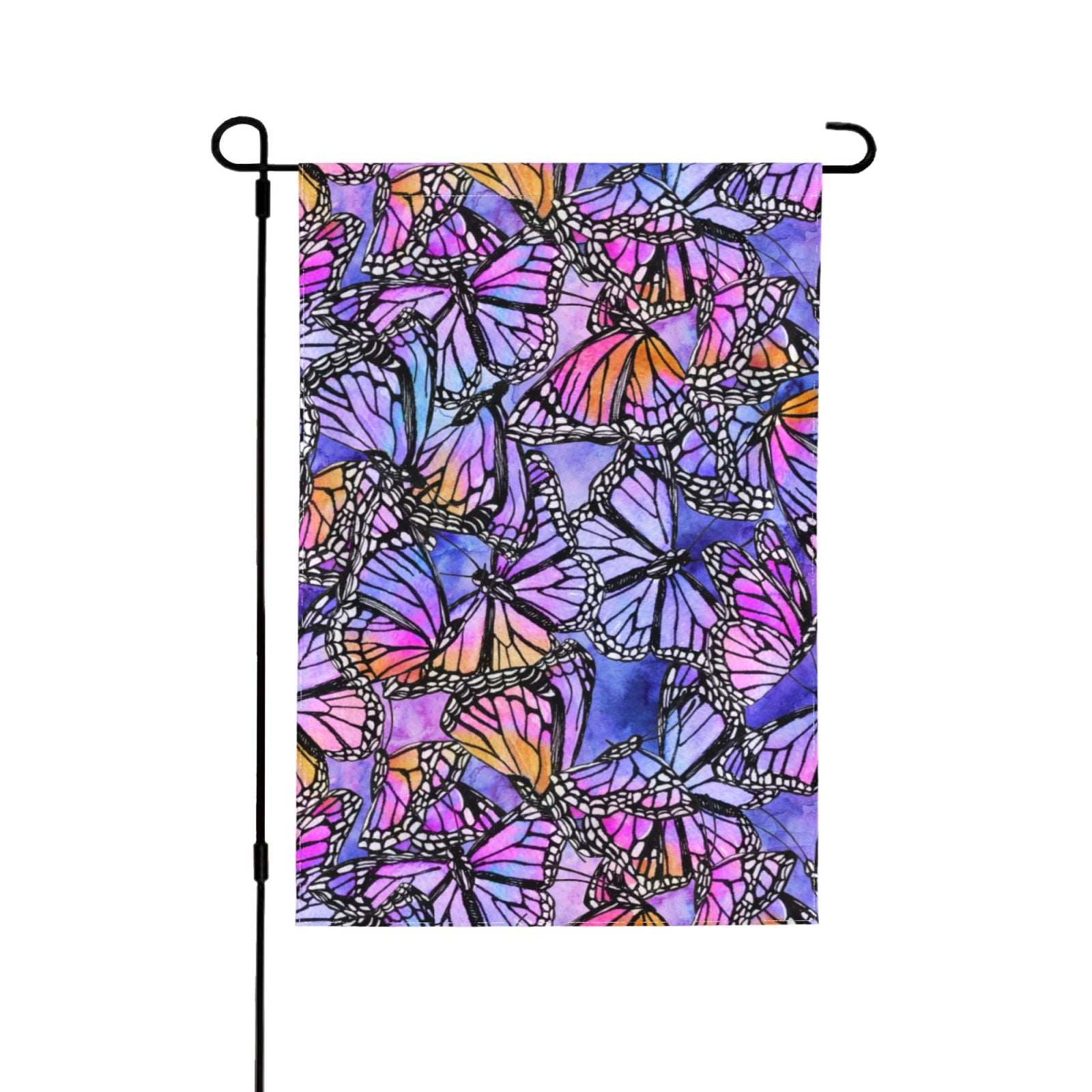 Wukai Watercolor Butterflies Garden Flags Double Sided Welcome Garden ...