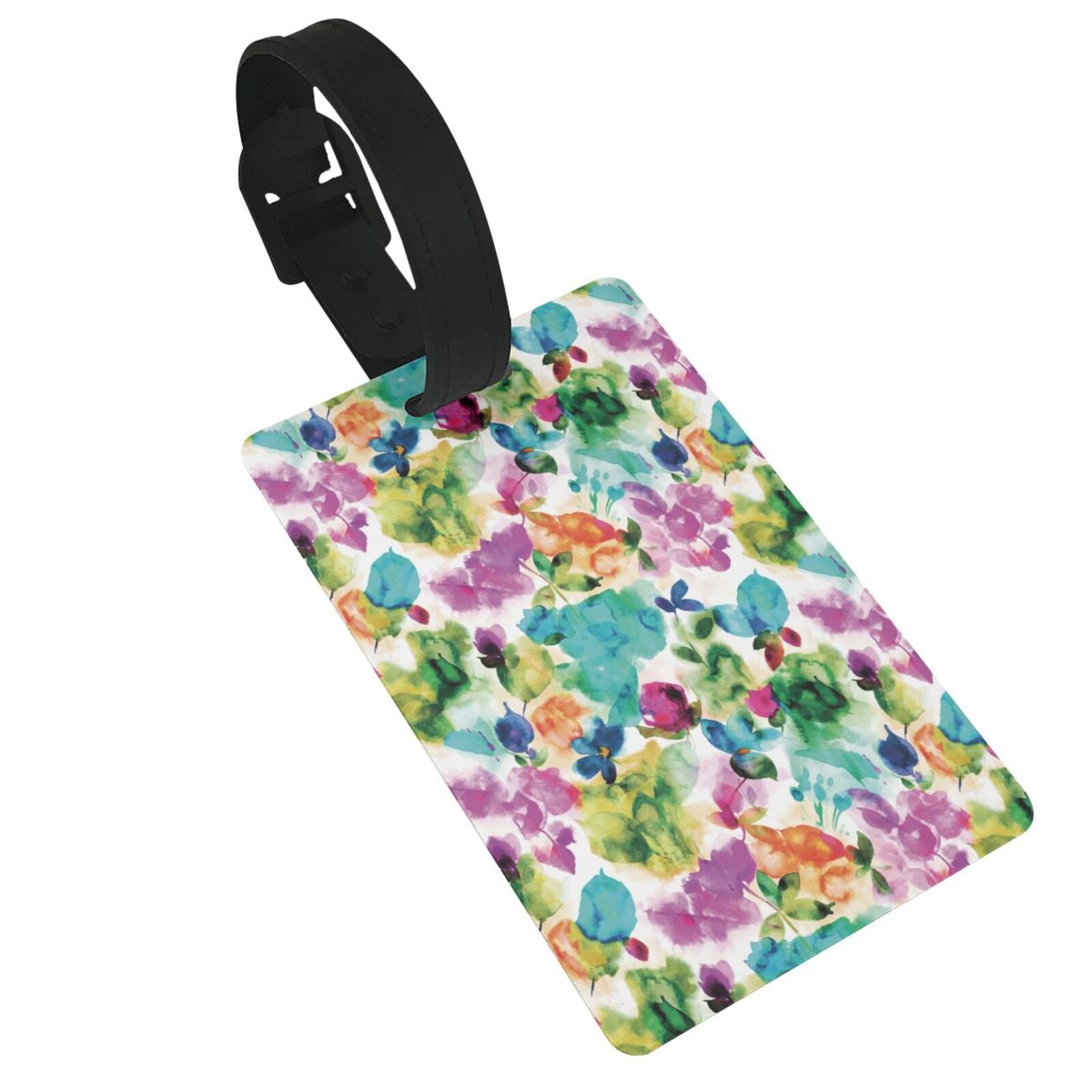 Wukai Watercolor Flowers Stylish and Durable Travel Luggage Tags ...