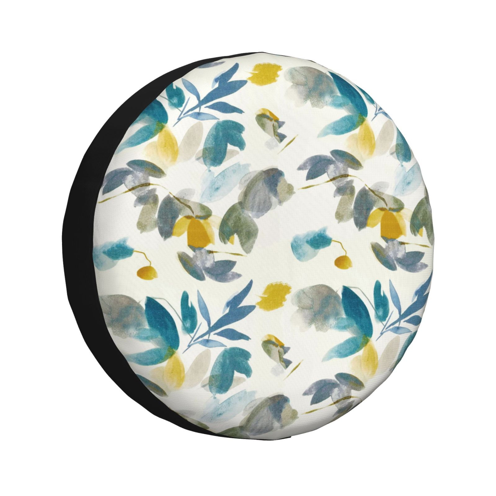 Wukai Watercolor Leaves Print Spare Tire Cover for RV Trailer ...