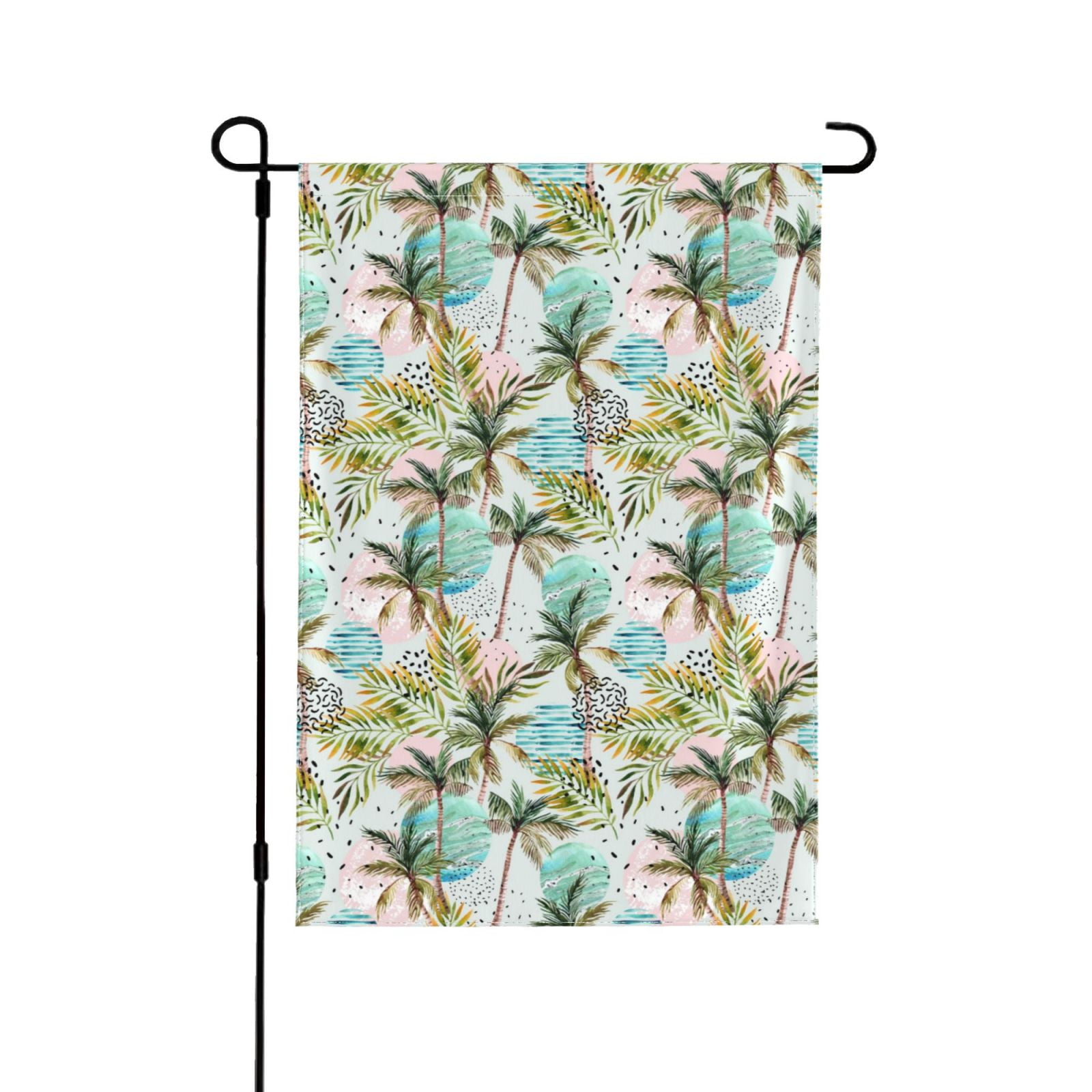 Wukai Watercolor Palm Tree Garden Flags Double Sided Welcome Garden ...