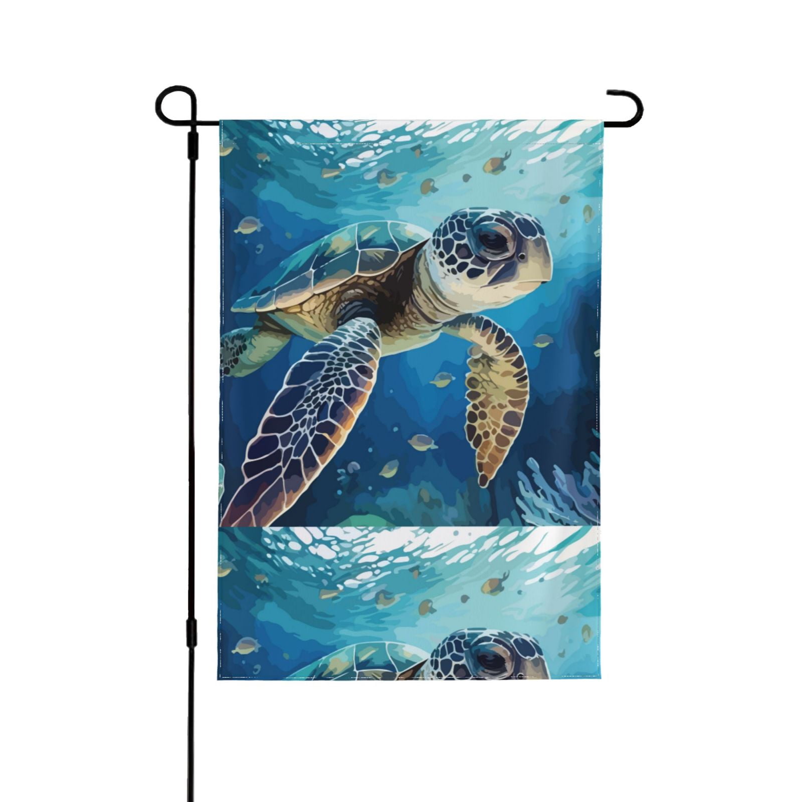 Wukai Watercolor Turtle Garden Flags Double Sided Welcome Garden Yard ...