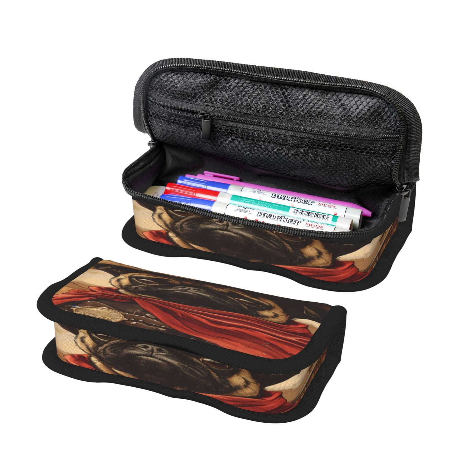 Wukai Western French Bulldog Cowboy Print Big Capacity Pencil Case ...