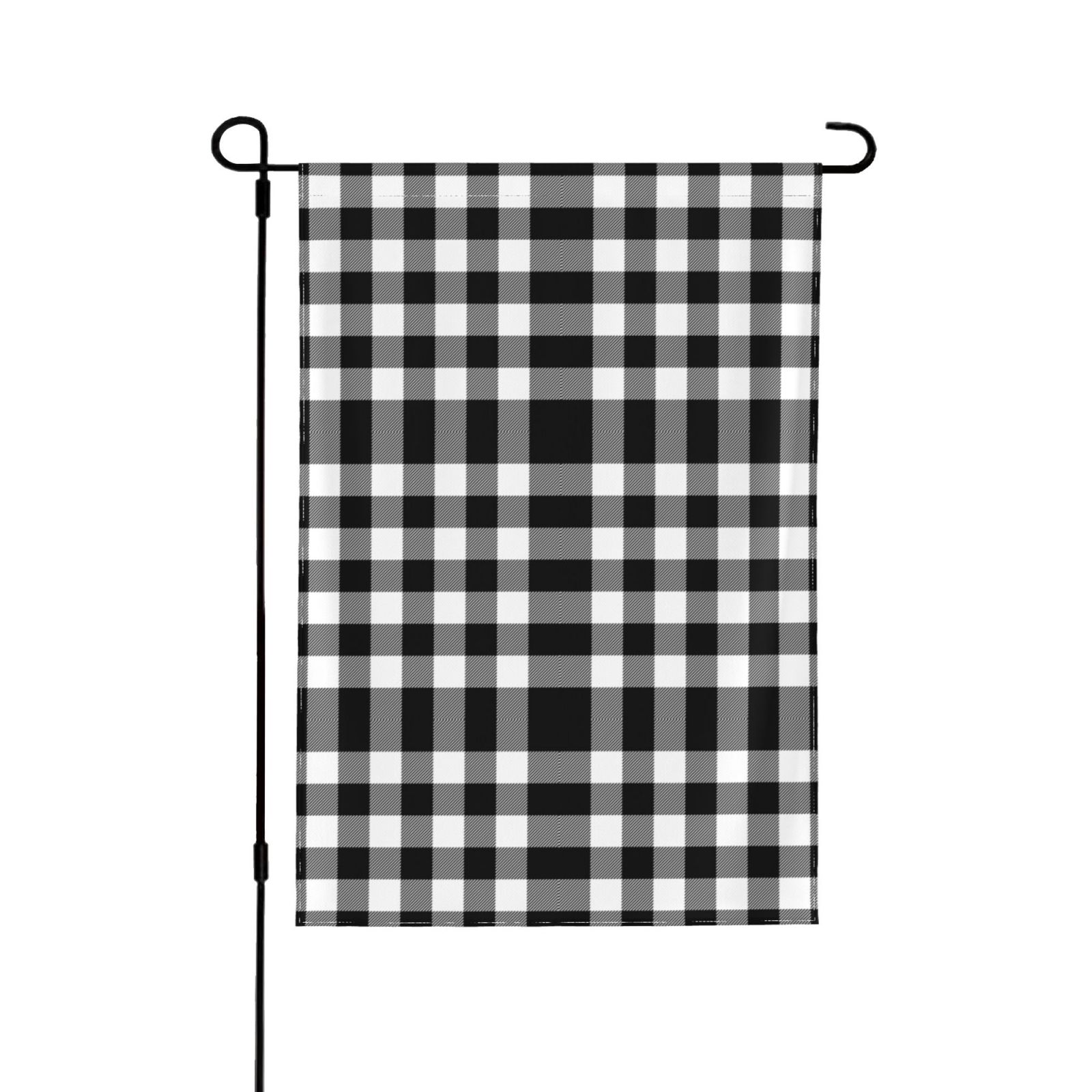Wukai White And Black Plaid Garden Flags Double Sided Welcome Garden ...
