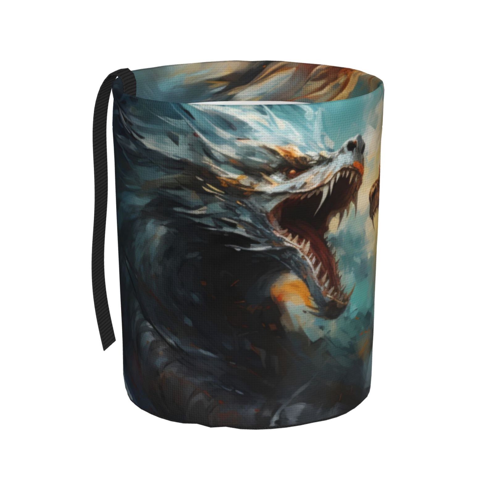 Wukai White And Red Sketch Dragon Print Car Trash Can - Easy to Clean ...